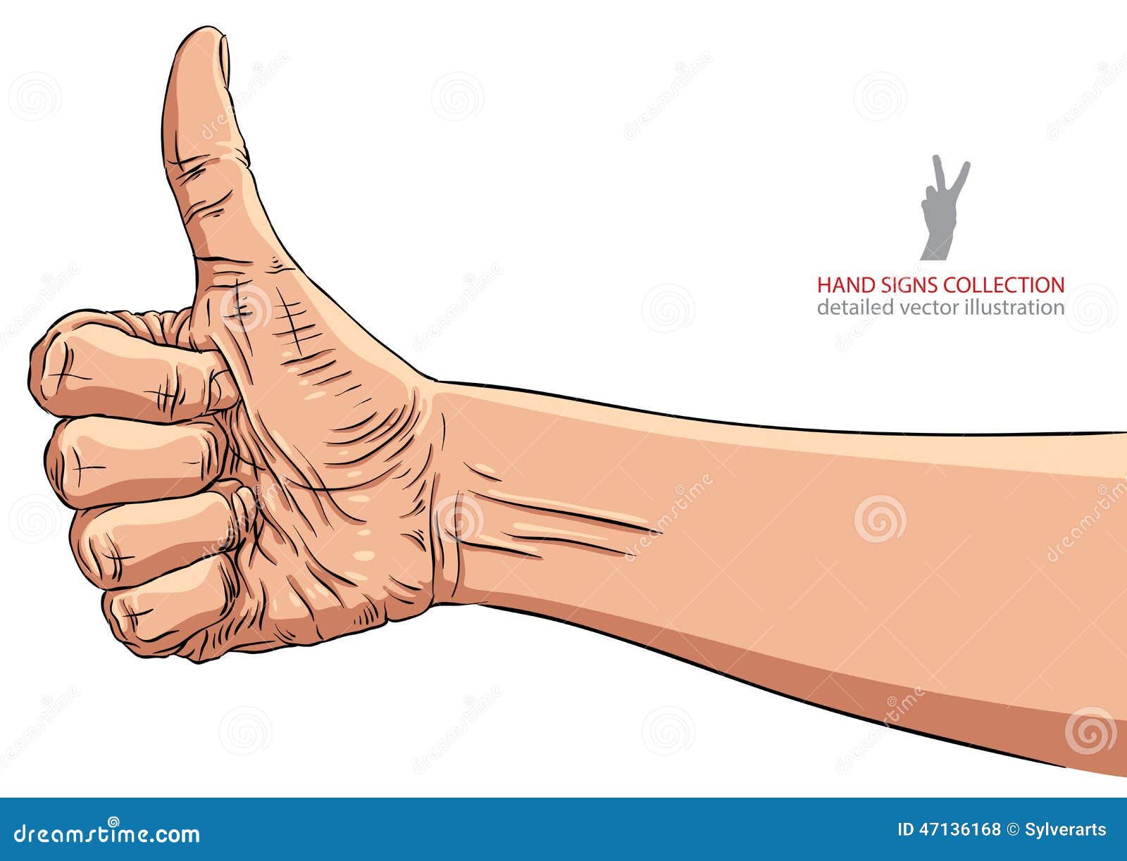 Thumb Up Hand Sign, Detailed Vector Illustration. Stock Vector ...