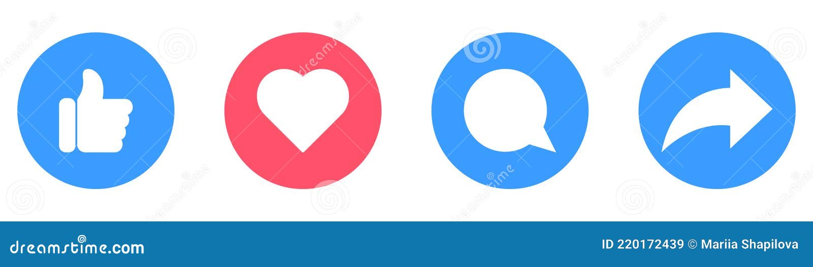 Heart, Comment, Thumbs Up And Repost Icons Isolated On White Background ...
