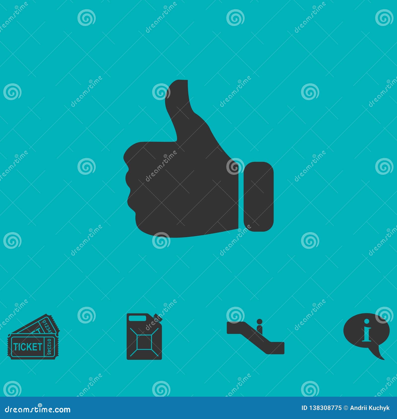 Thumb Up icon flat stock vector. Illustration of poll - 138308775