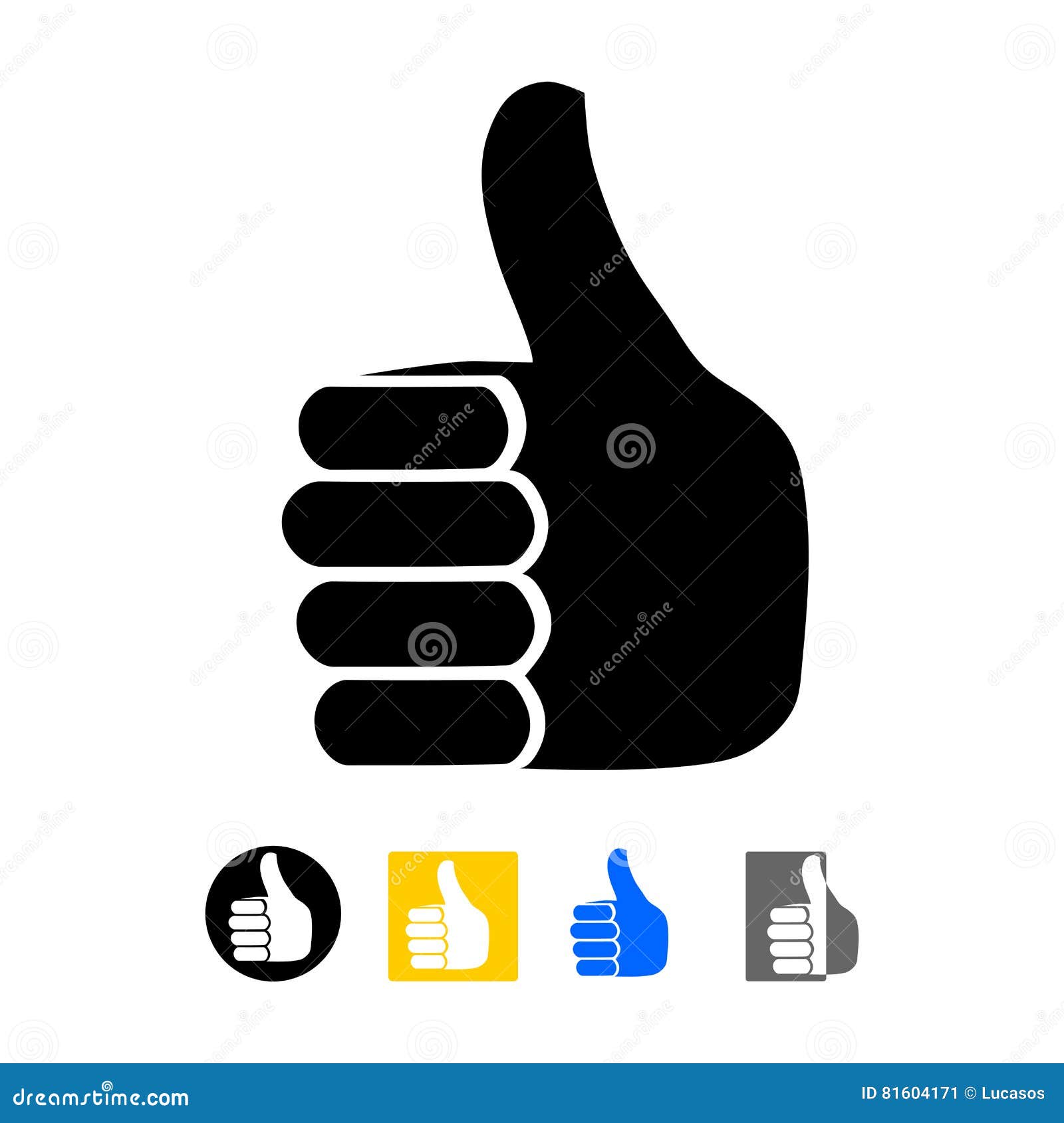 Thumb Up Icon Collection In Outlined Or Line Art Style Vector ...