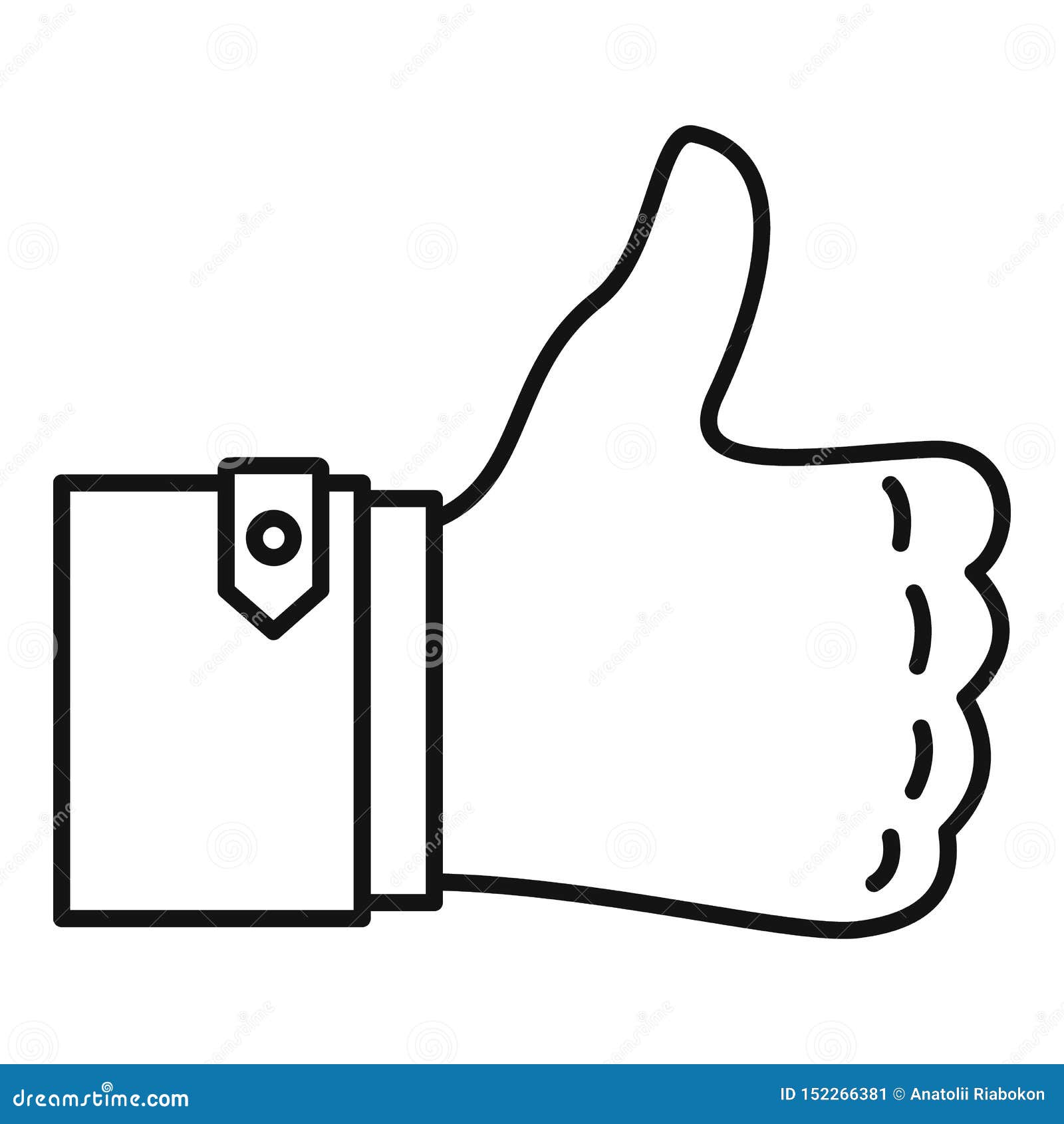 Thumb Up Icon, Outline Style Stock Vector - Illustration of hand, link ...