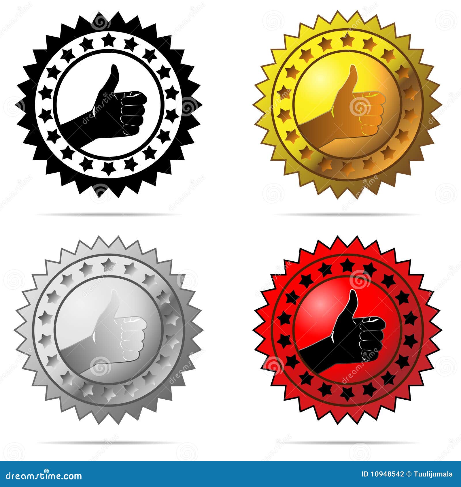 Thumb up label stock vector. Illustration of certificate - 10948542