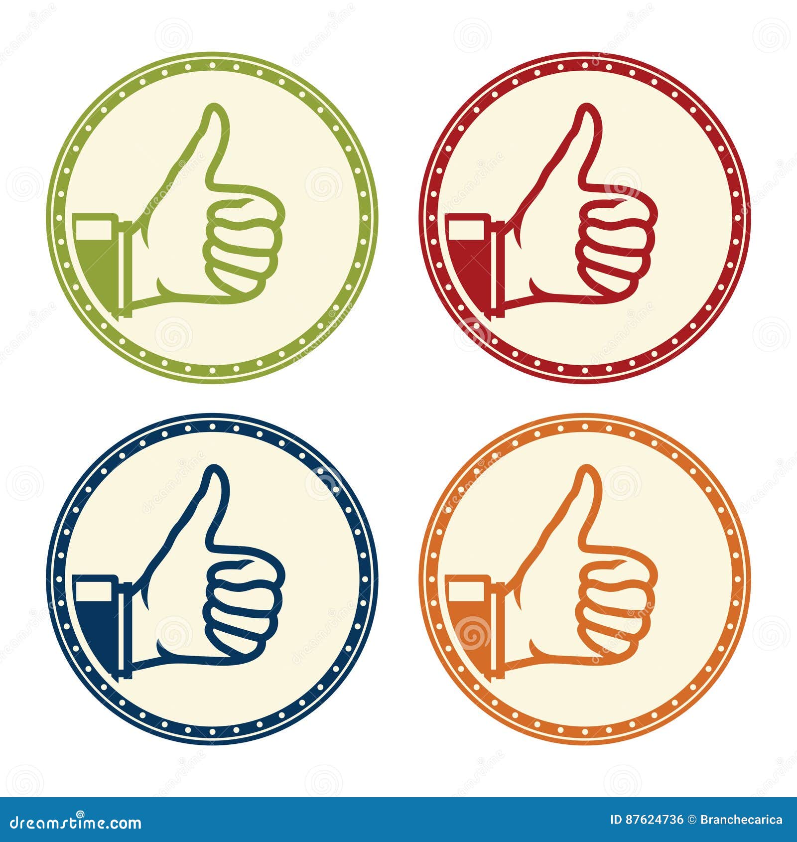 Thumb up signs stock vector. Illustration of social, mark - 87624736