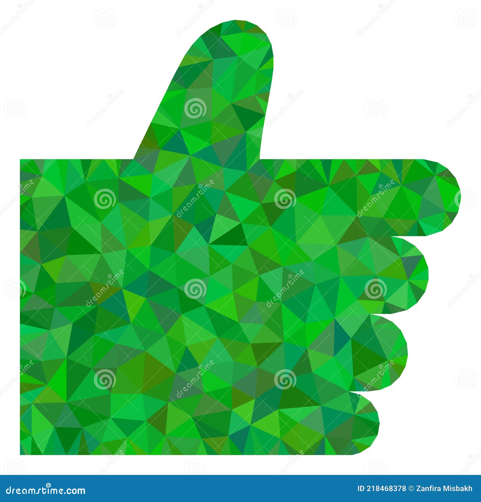 Thumb Up Triangle Lowpoly Flat Icon Stock Vector - Illustration of ...
