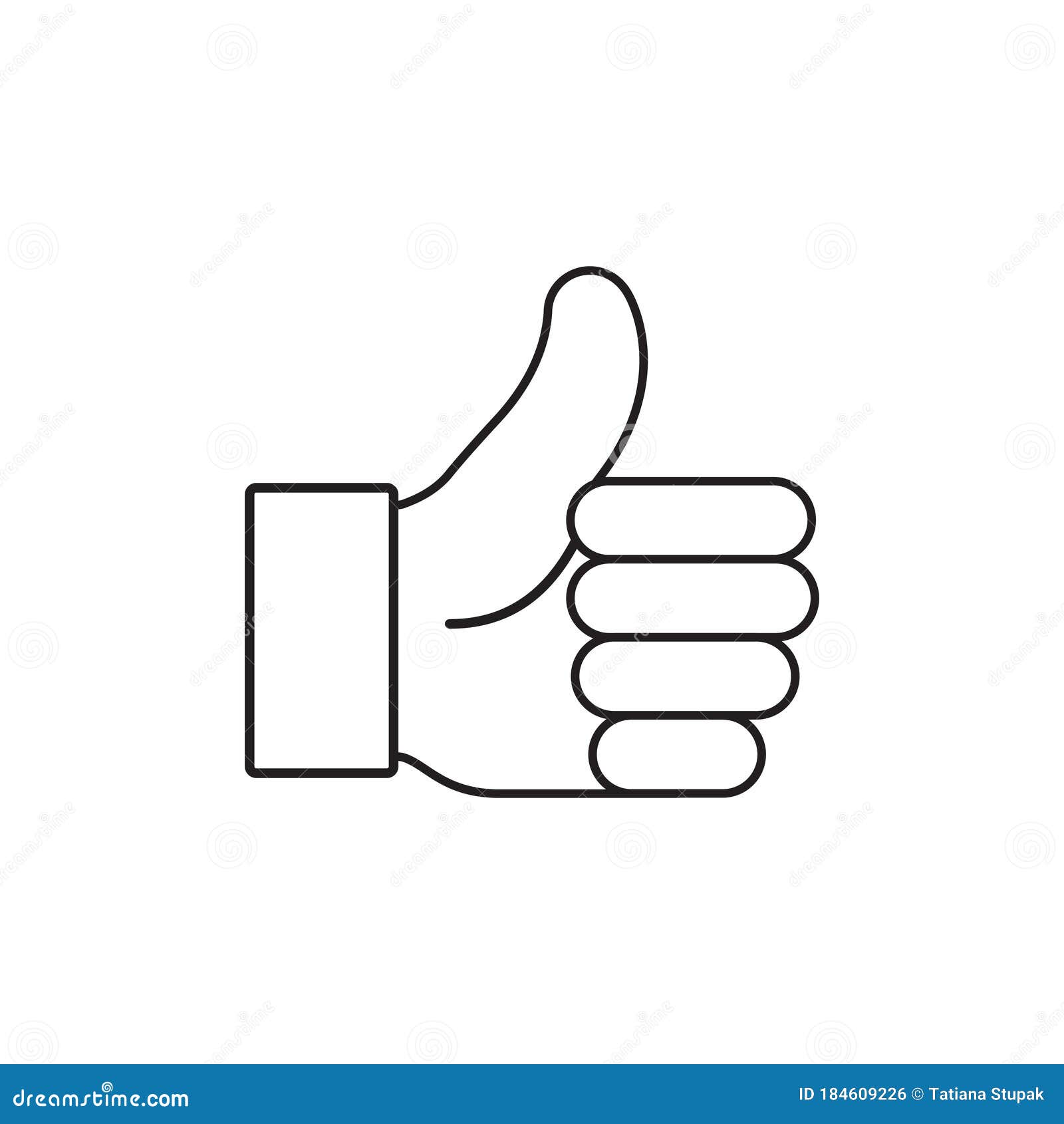 Thumb Up Vector Icon Outline Stock Vector - Illustration of link, hand ...