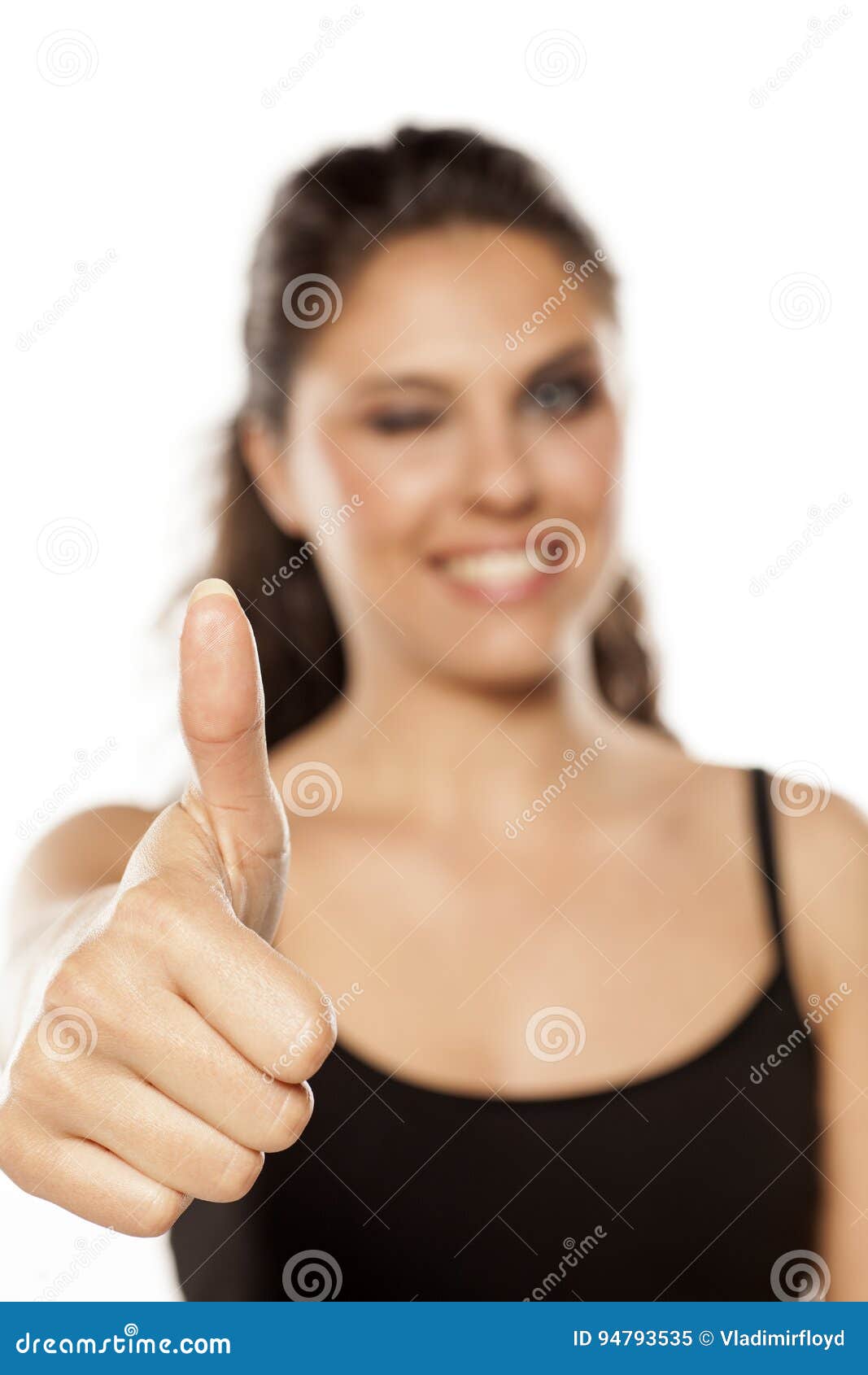 Thumb up and a wink stock image. Image of studio, hand - 94793535