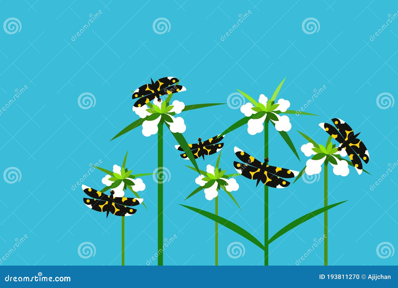 Illustration Of Leucas Slitwort Flower Locally Called `Thumbapoo`,a ...