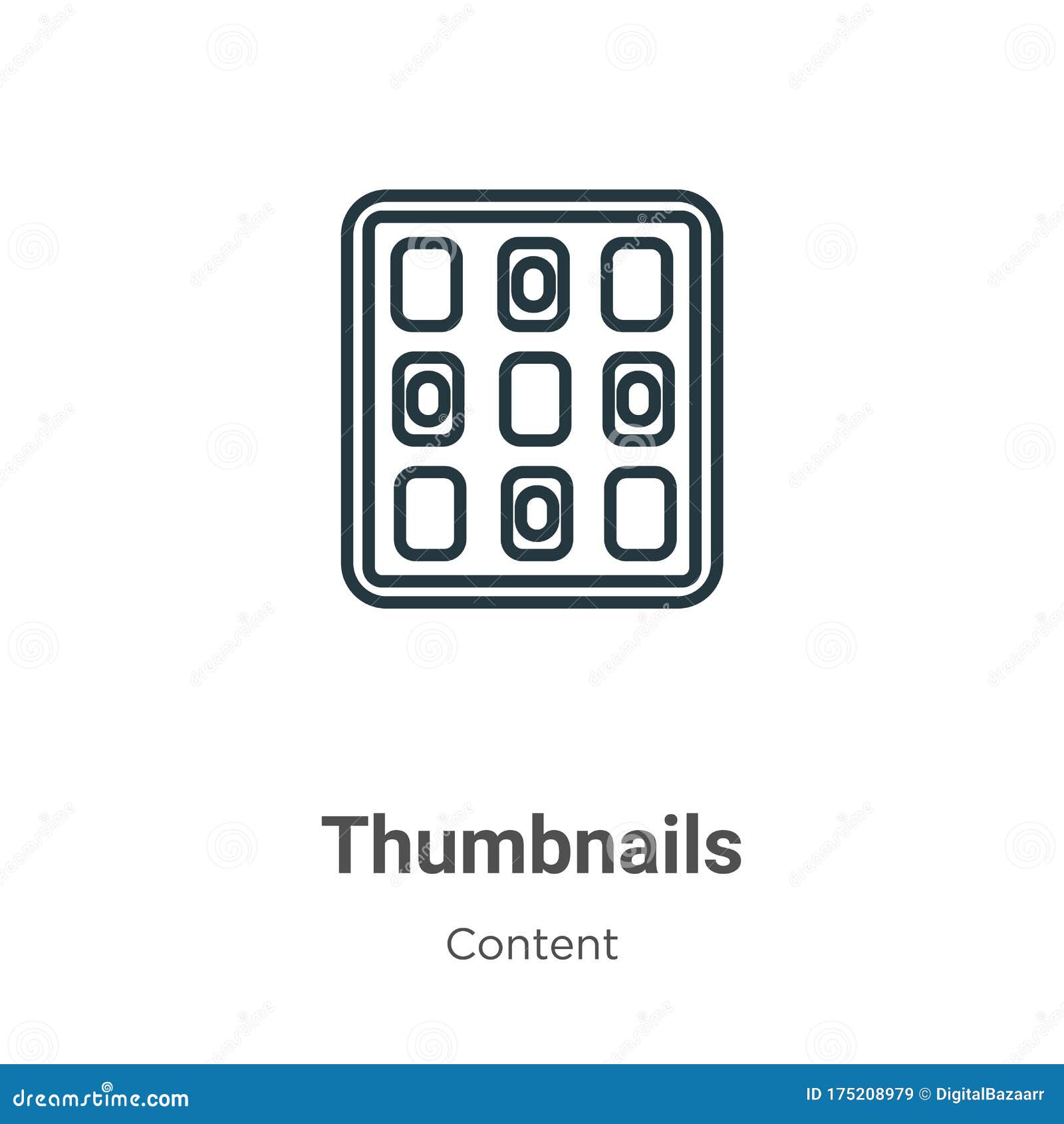 Linear Thumbnails Icon From Content Outline Collection. Thin Line ...