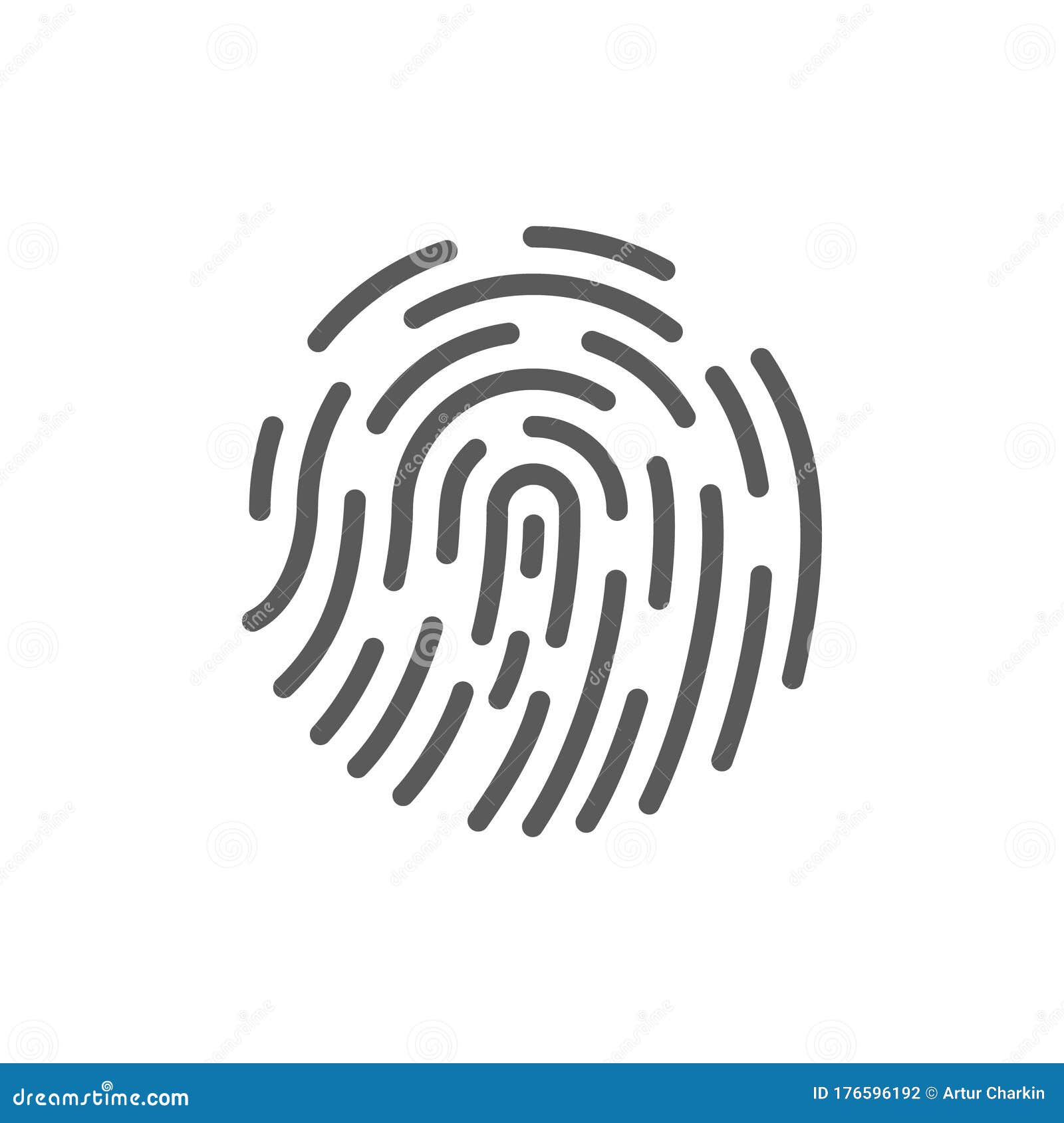 Thumbprint Icon Isolated on White Background. Database Protection ...