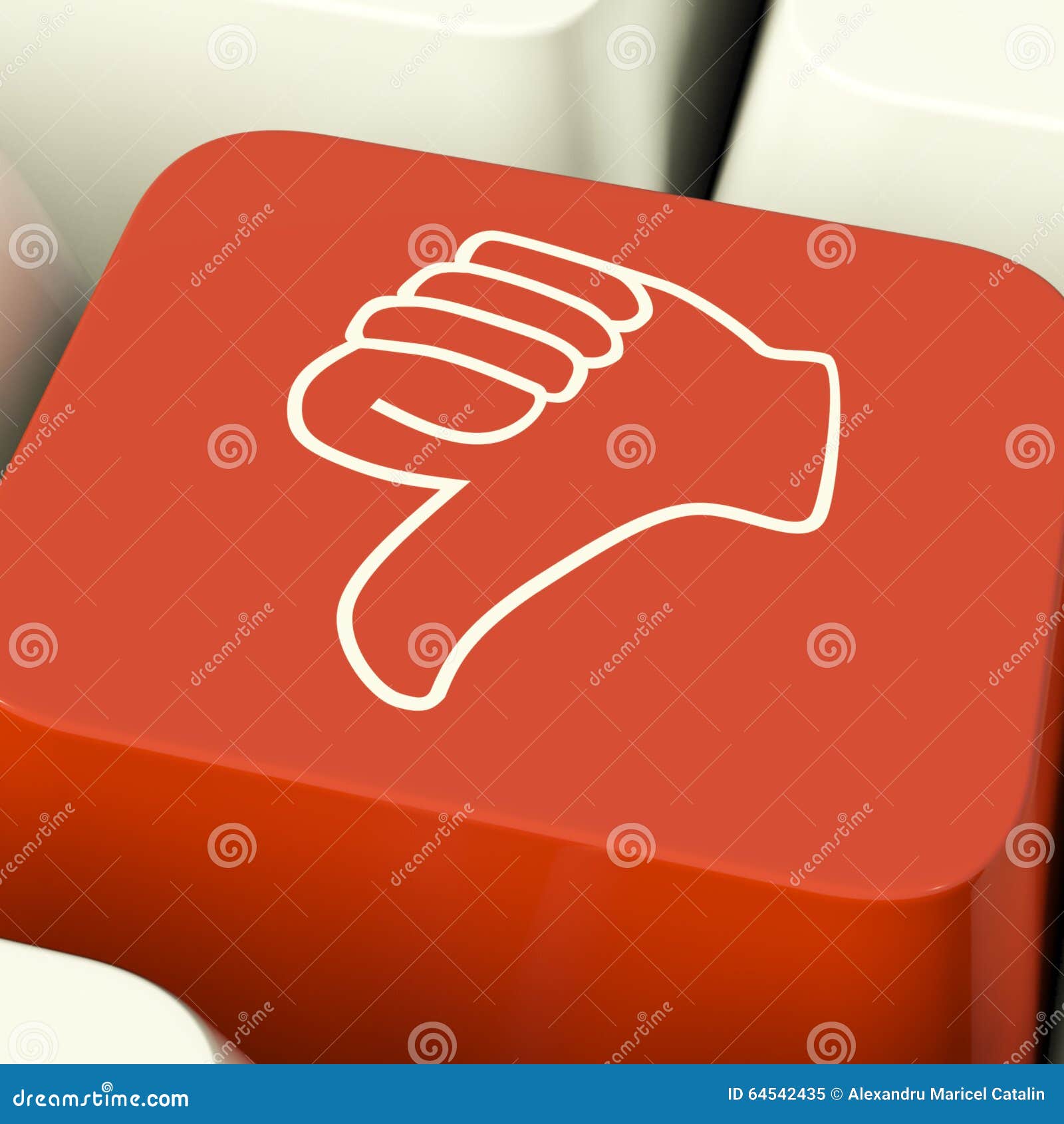 Thumbs Down Icon Computer Key Showing Dislike Failure and False Stock ...