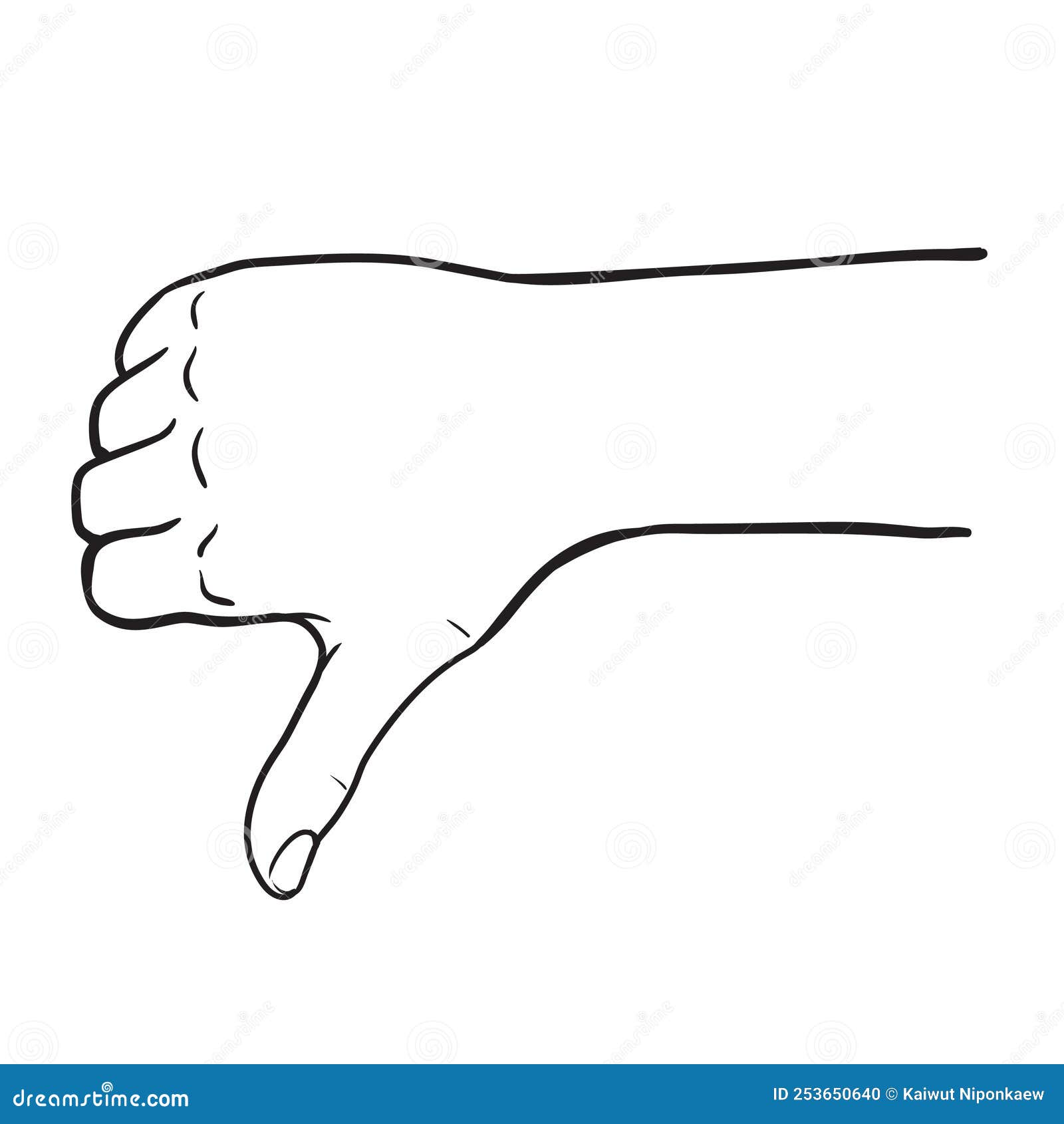 Thumbs Down Illustration Vector Stock Vector - Illustration of sign ...