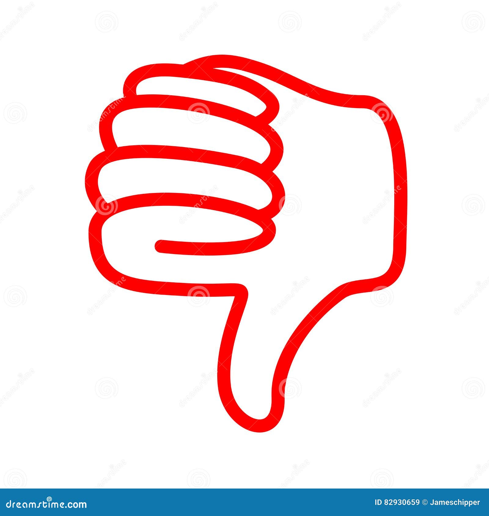 Thumbs down stock vector. Illustration of outline, page - 82930659