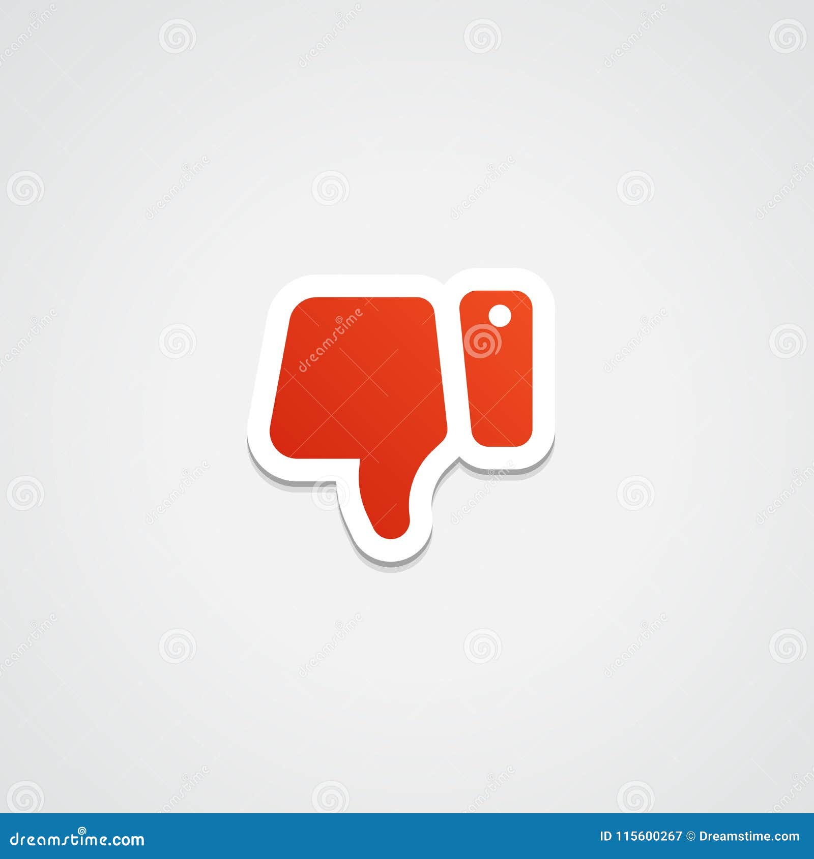 Thumbs Down Sticker Icon stock vector. Illustration of emoji - 115600267