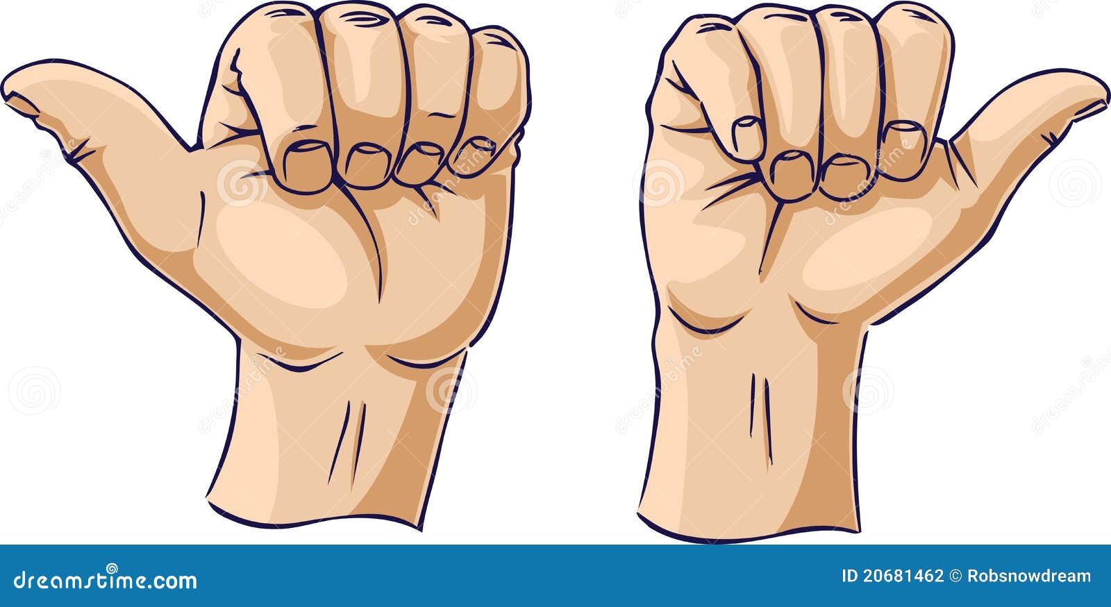 Two Thumbs Pointing At Self Clipart