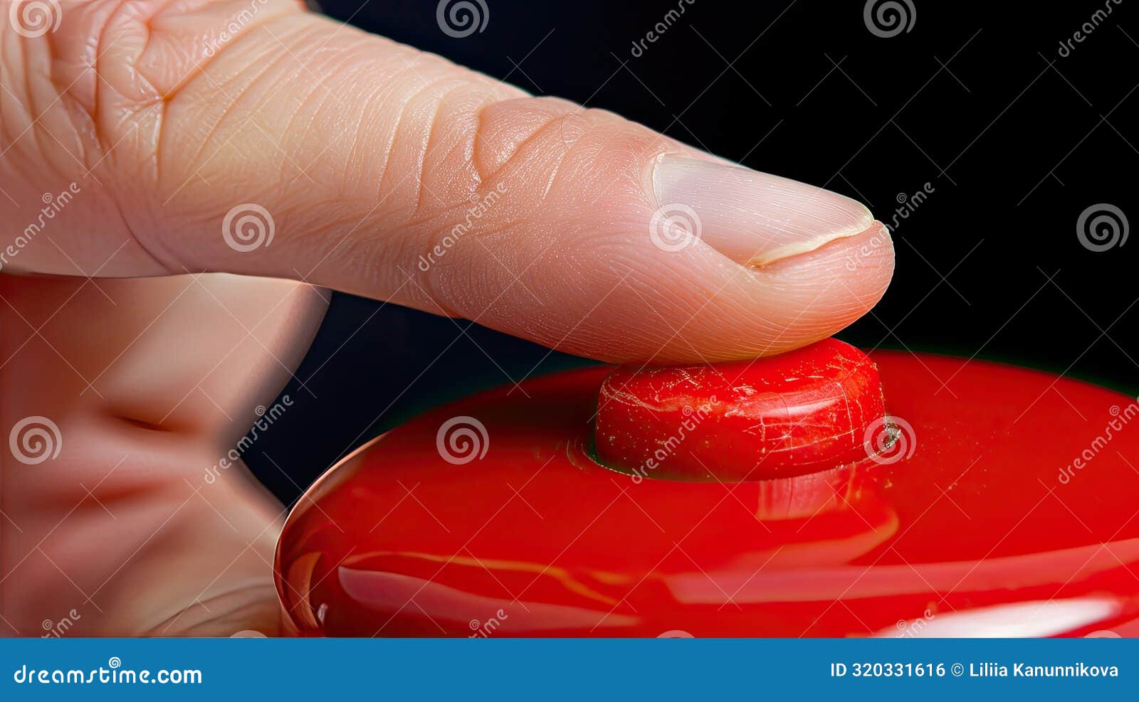 Thumbs Pressing the Red Button, Illustrating the Decisive Action with a ...