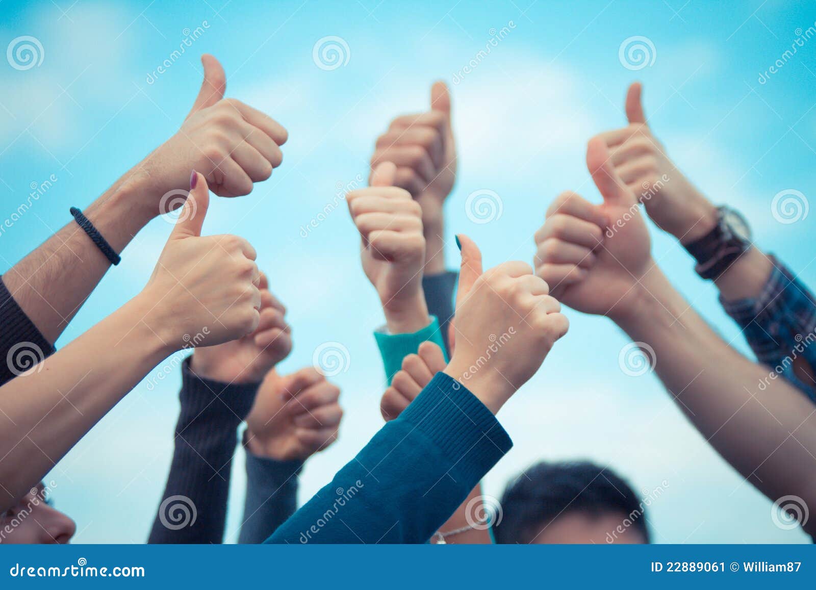 Thumbs Up stock image. Image of outdoors, multiracial - 22889061
