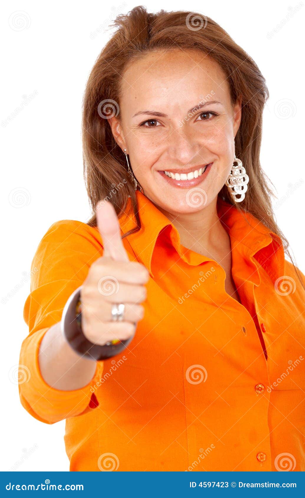Thumbs up stock image. Image of female, good, friendly - 4597423