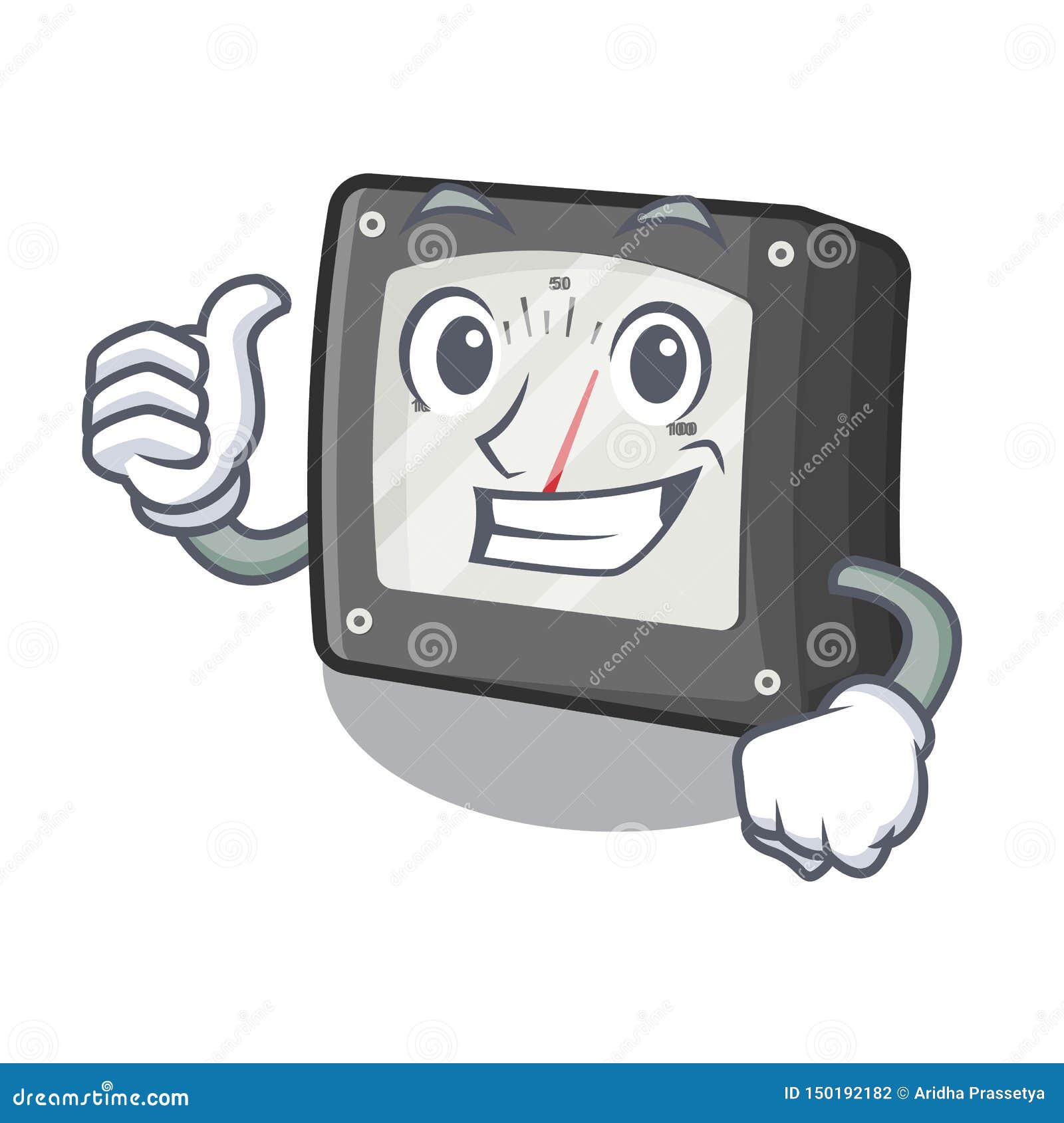Thumbs Up Ampere Meter in the Cartoon Shape Stock Vector - Illustration ...