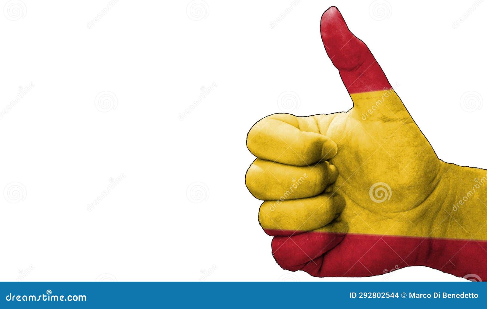 Thumbs Up in Approval with the Spanish Flag Painted Stock Photo - Image ...