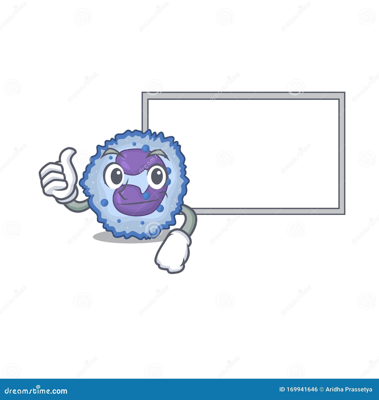 Thumbs Up of Basophil Cell Cartoon Design with Board Stock Vector ...