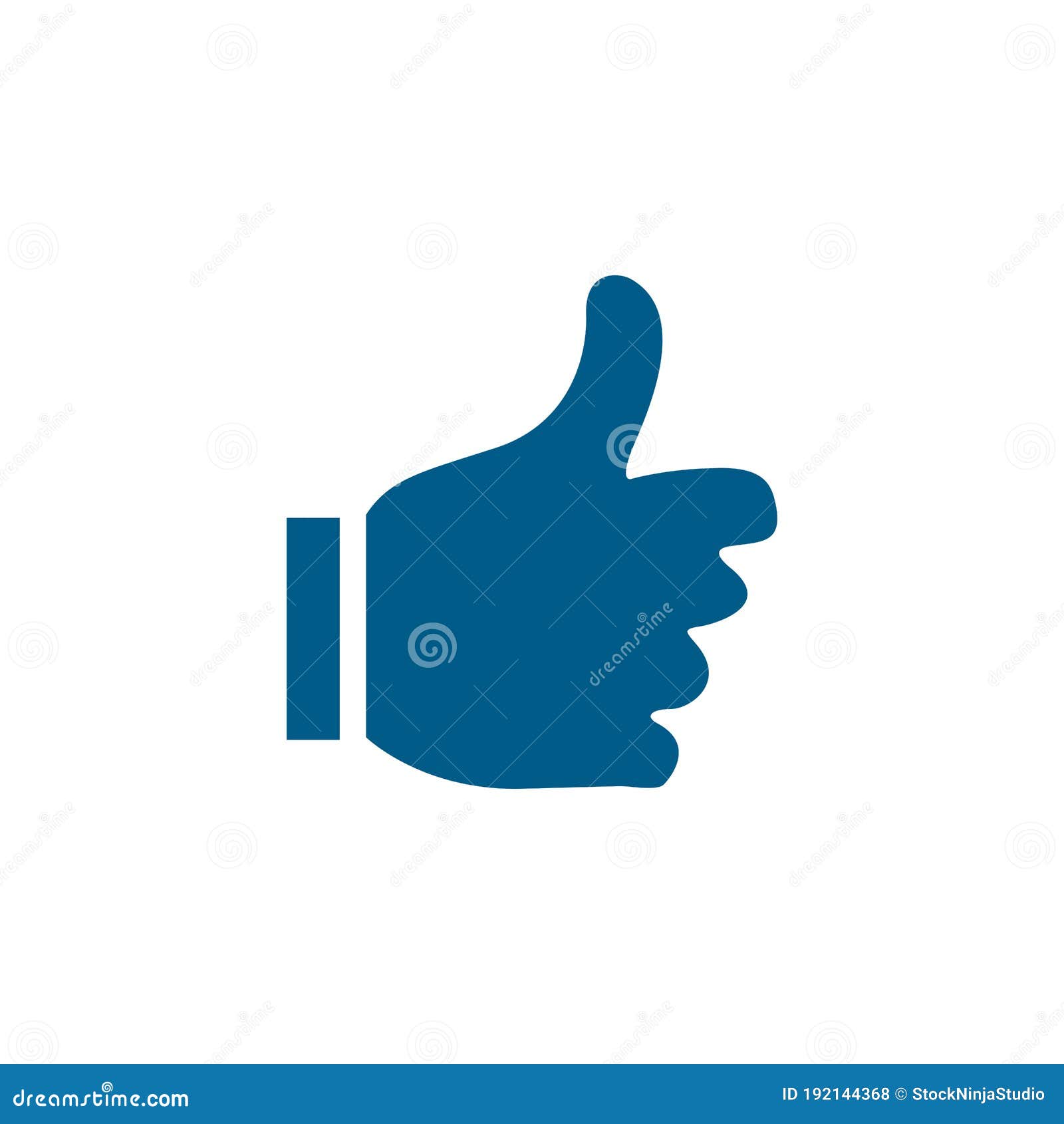 Thumbs Up Blue Icon on White Background. Blue Flat Style Vector ...