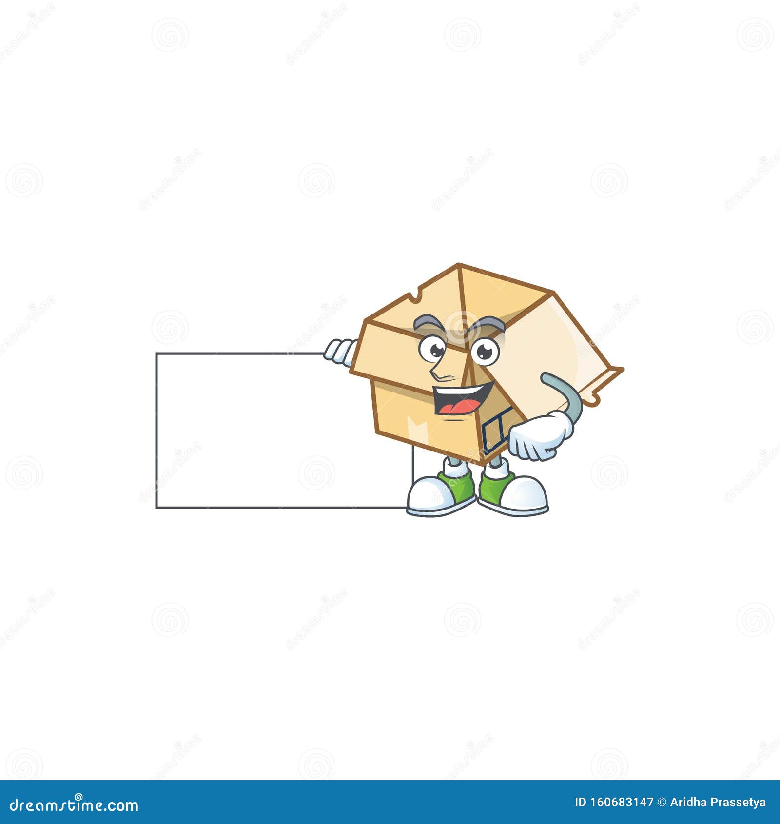 Thumbs Up with Board Box Cardboard Open for Goods Packaging Stock ...