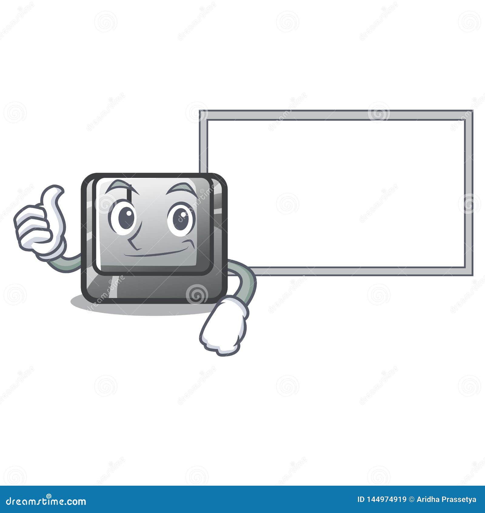 Thumbs Up with Board Button J Installed on Cartoon Computer Stock ...