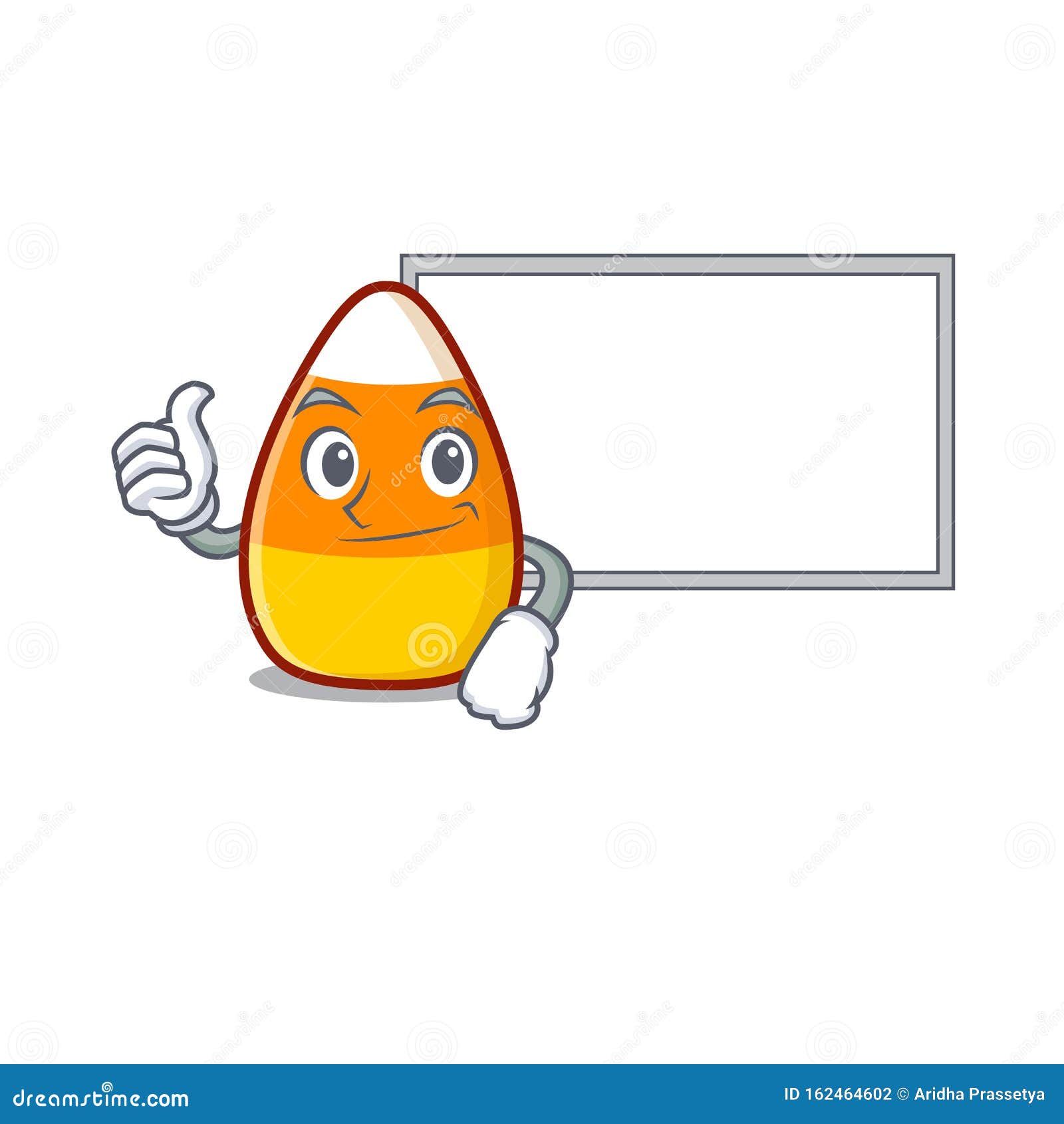 Thumbs Up with Board Candy Corn Isolated with the Cartoon Stock Vector ...