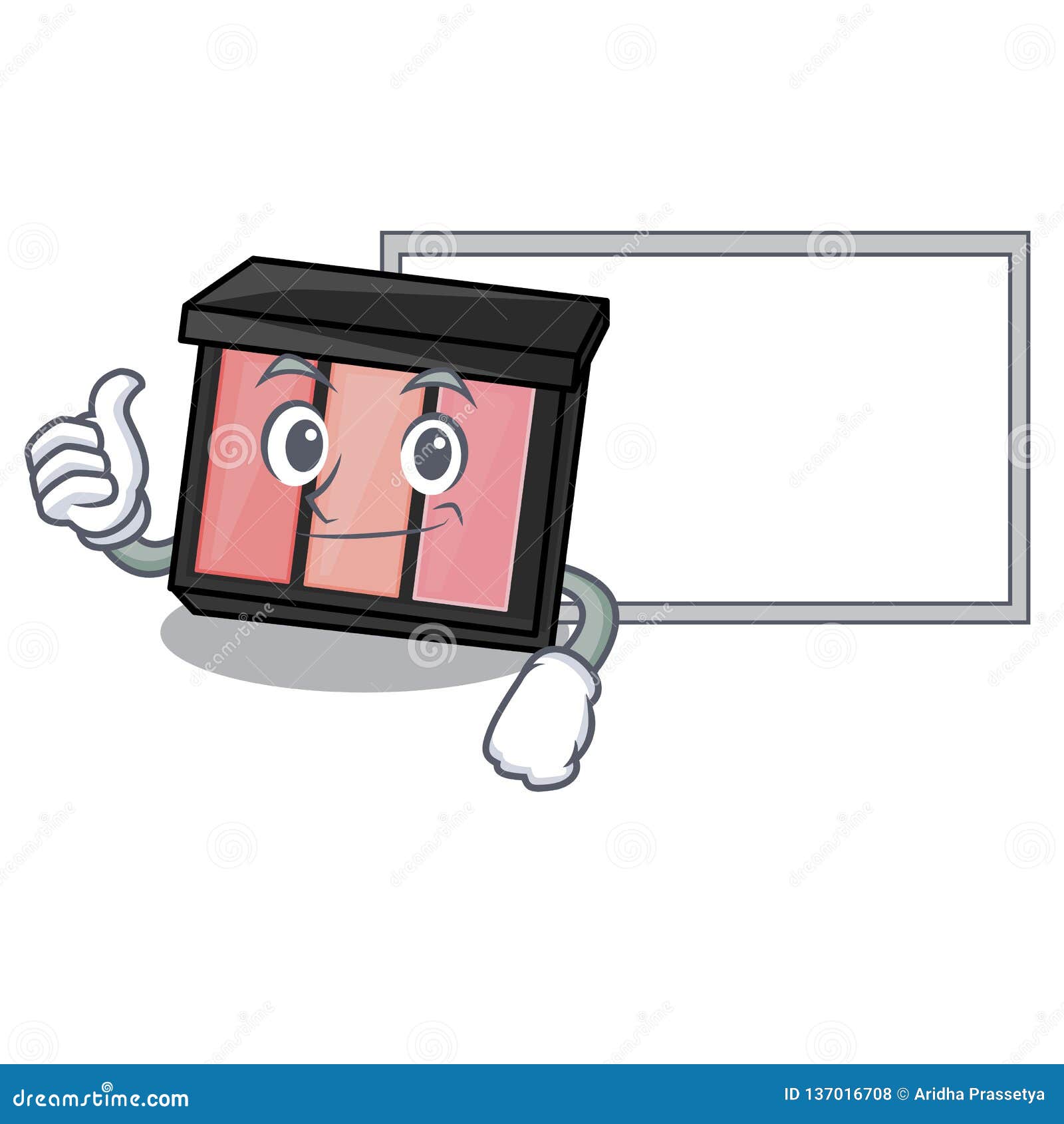 Thumbs Up with Board Eye Shedow in the Cartoon Shape Stock Vector ...