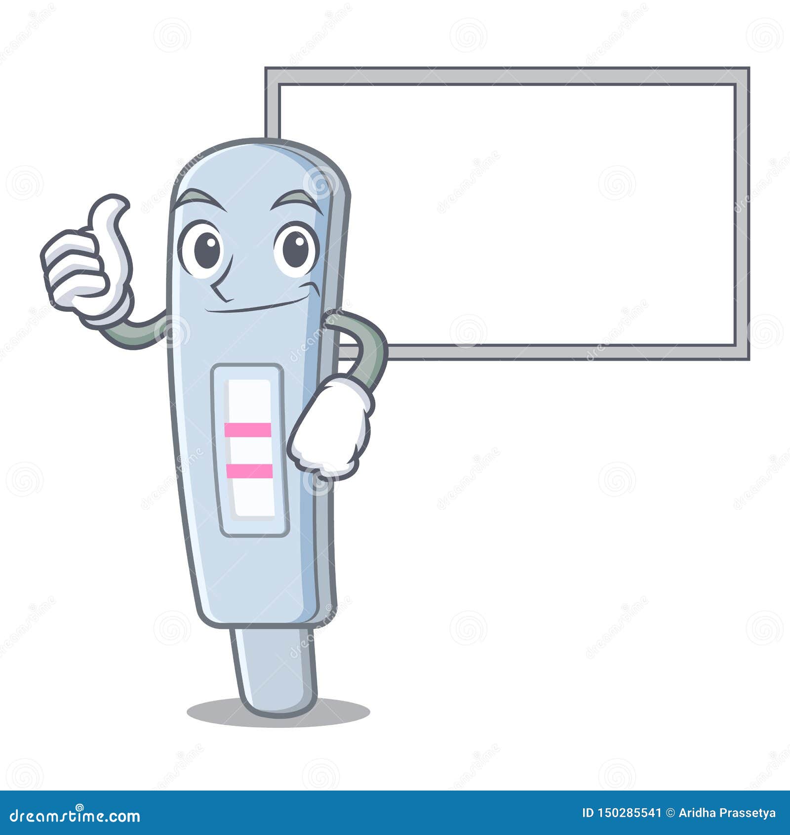 Thumbs Up with Board Test Pack in the Mascot Shape Stock Vector ...