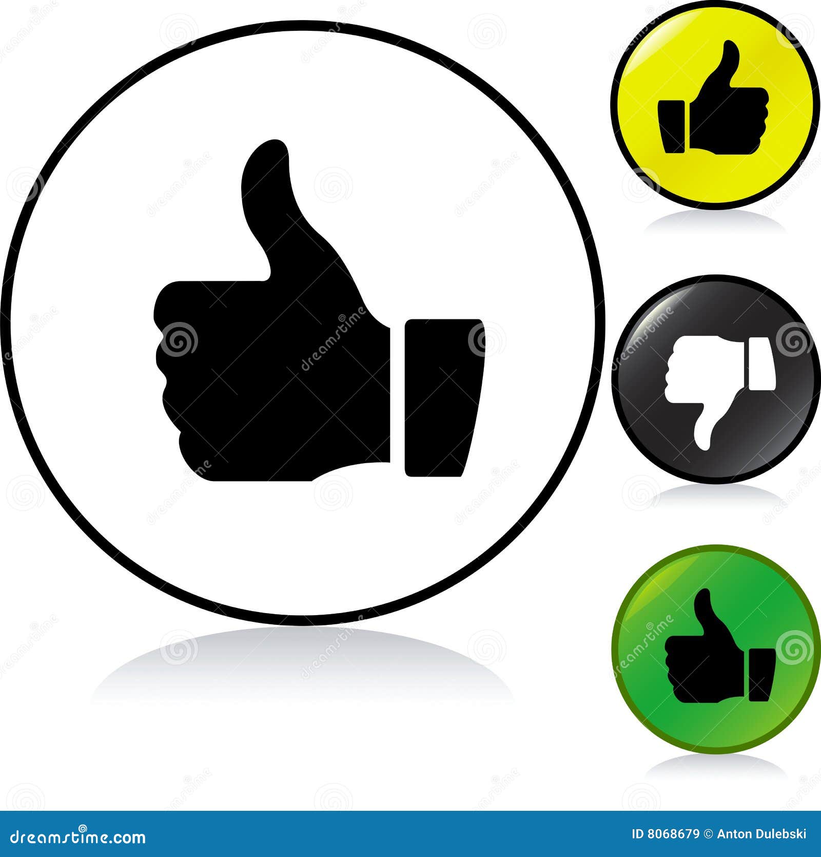 Thumbs up button stock vector. Illustration of approve - 8068679
