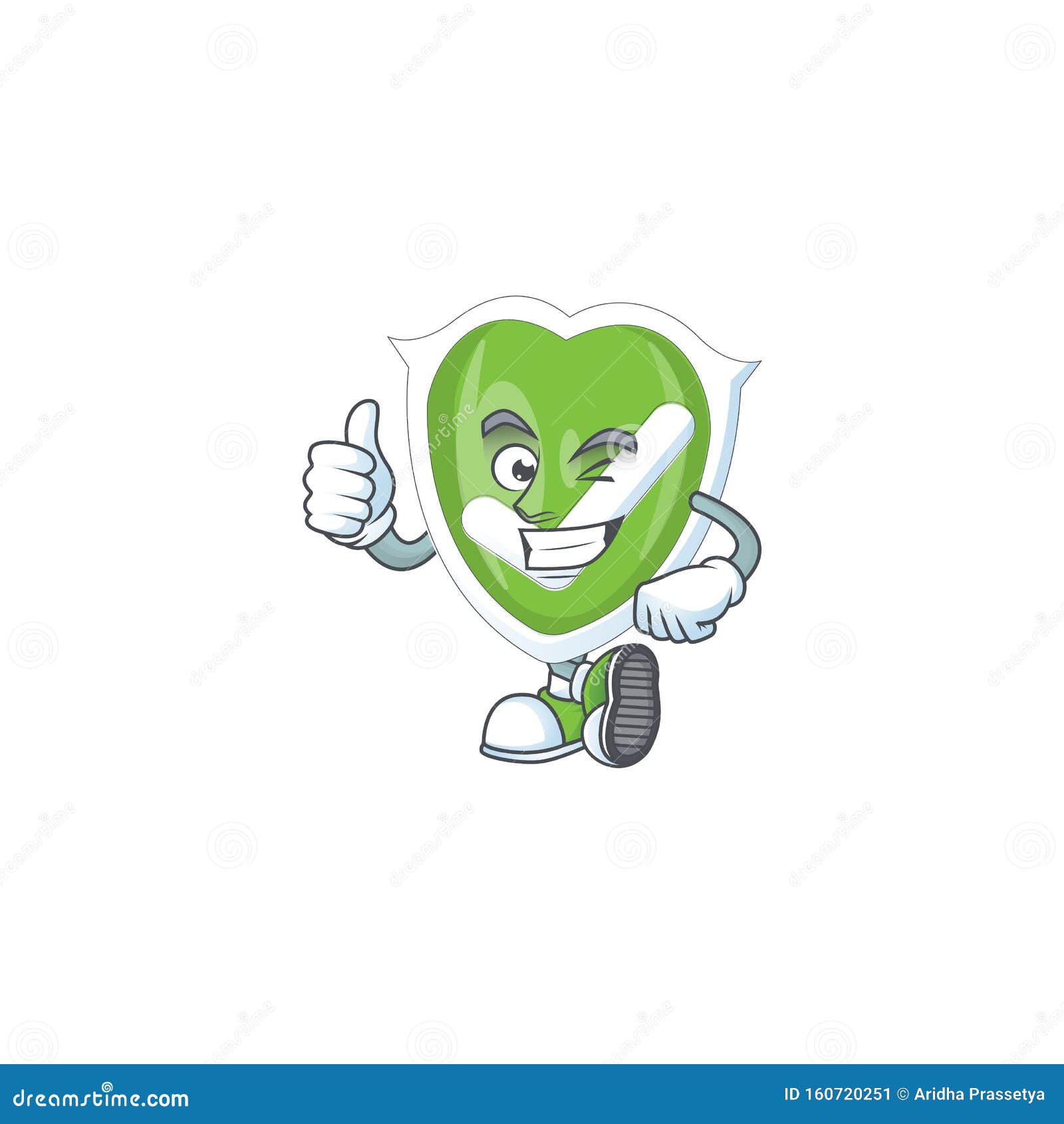 Thumbs Up Checkmark Shield with Character a Mascot Stock Vector ...