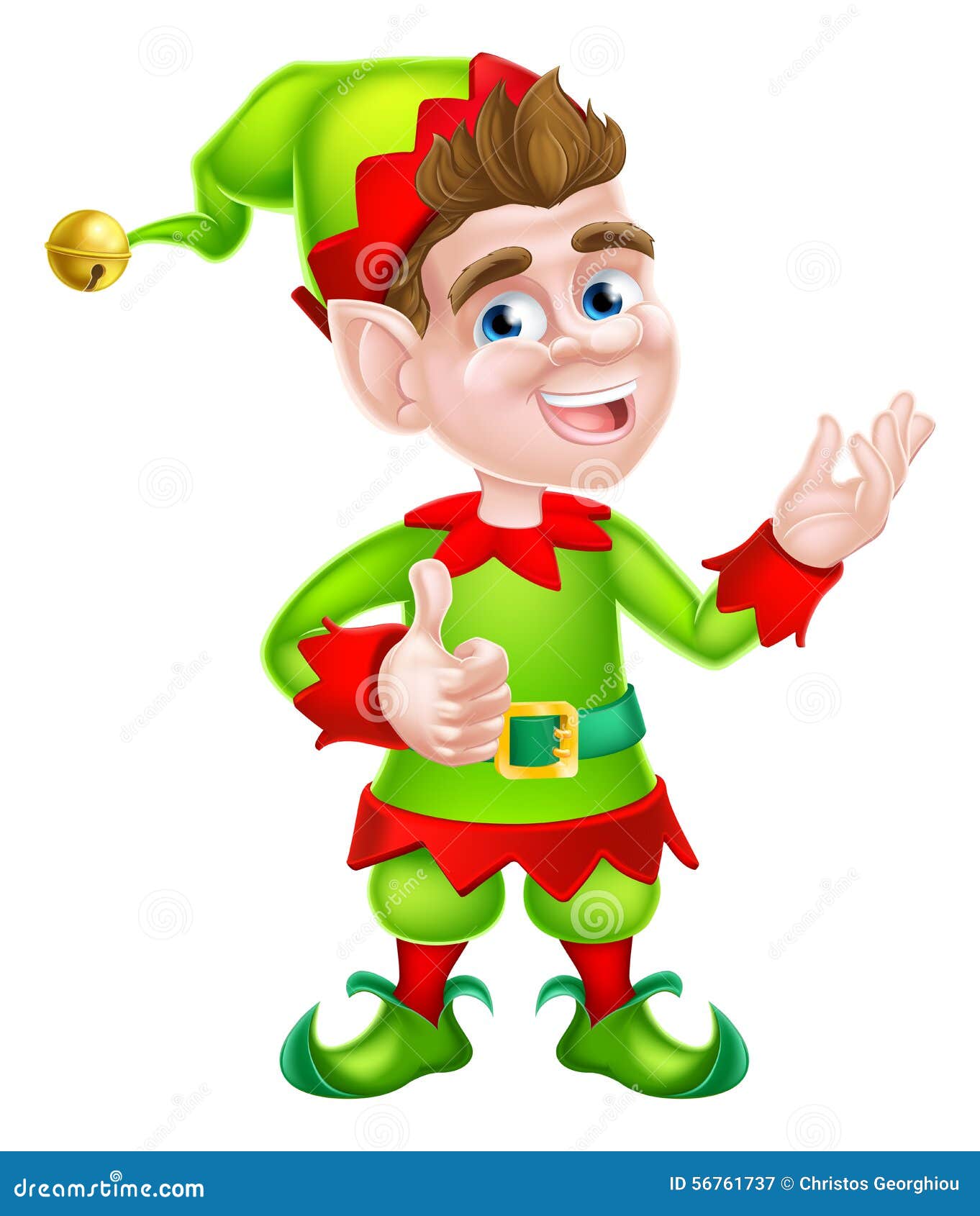 Thumbs Up Christmas Elf stock vector. Illustration of season - 56761737