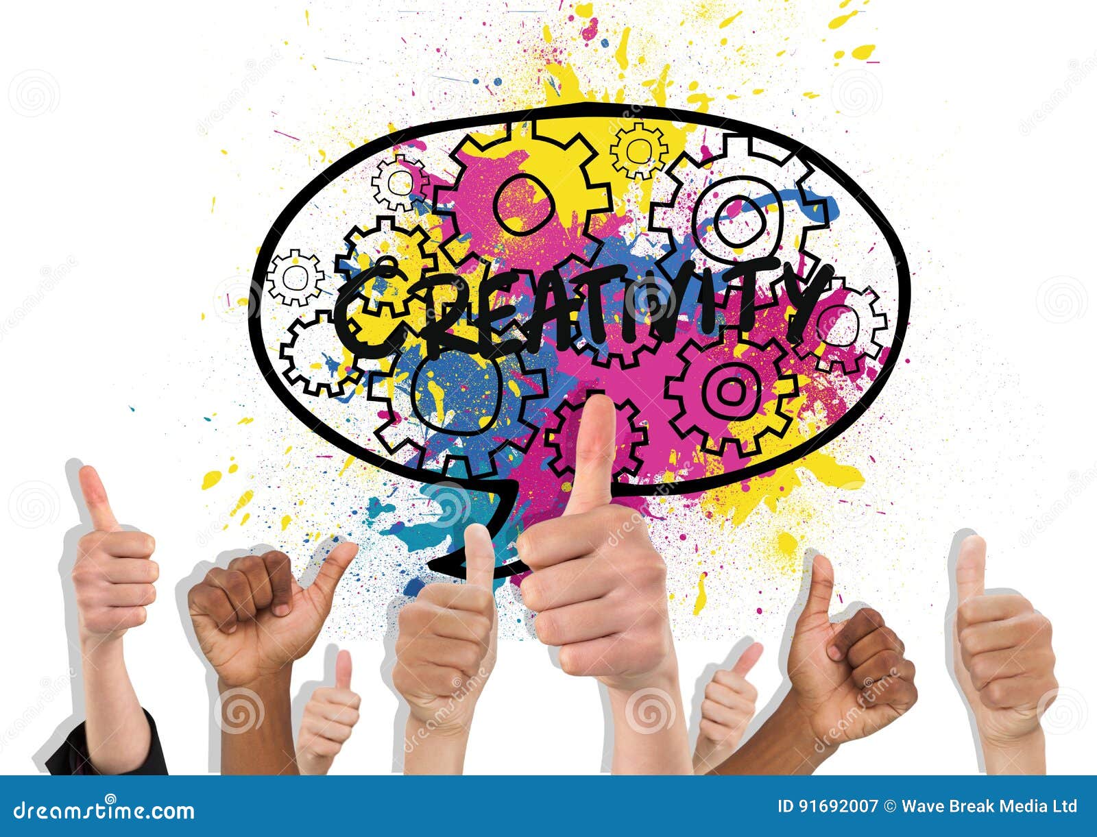 Thumbs up color creativity stock illustration. Illustration of ...