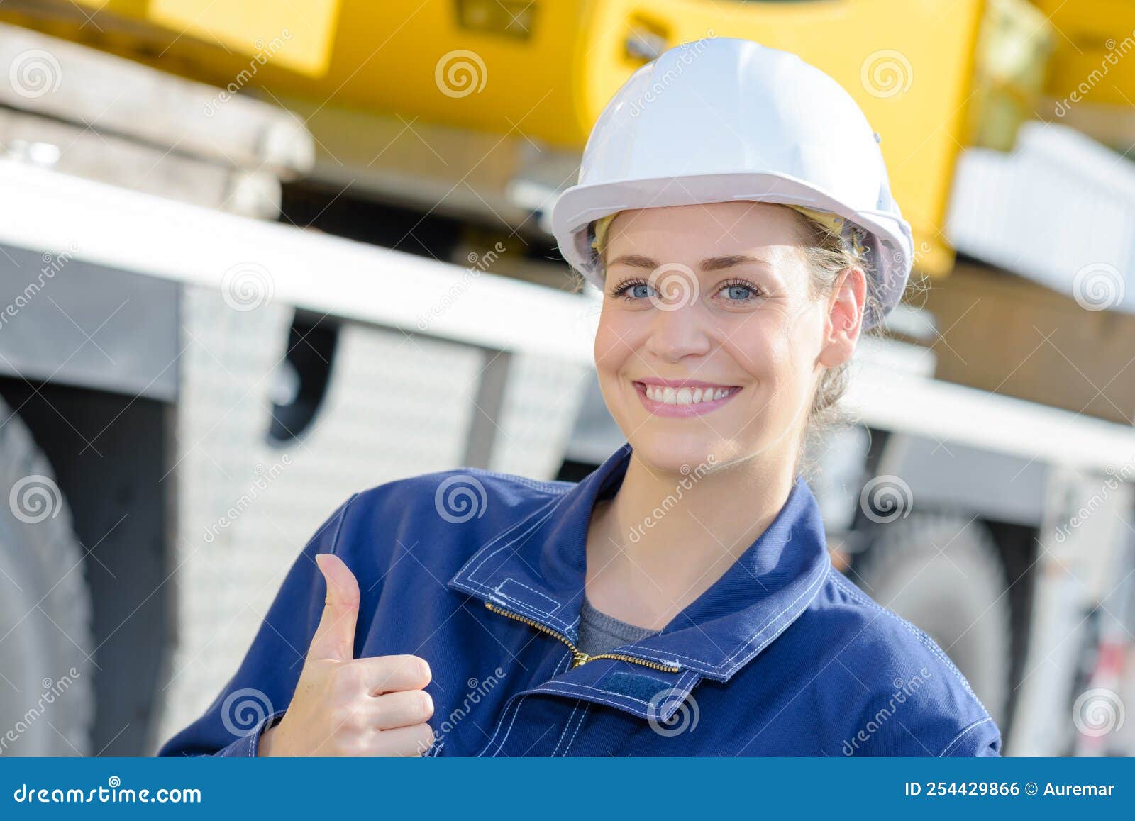 Thumbs Up from Construction Worker Stock Photo - Image of delighted ...