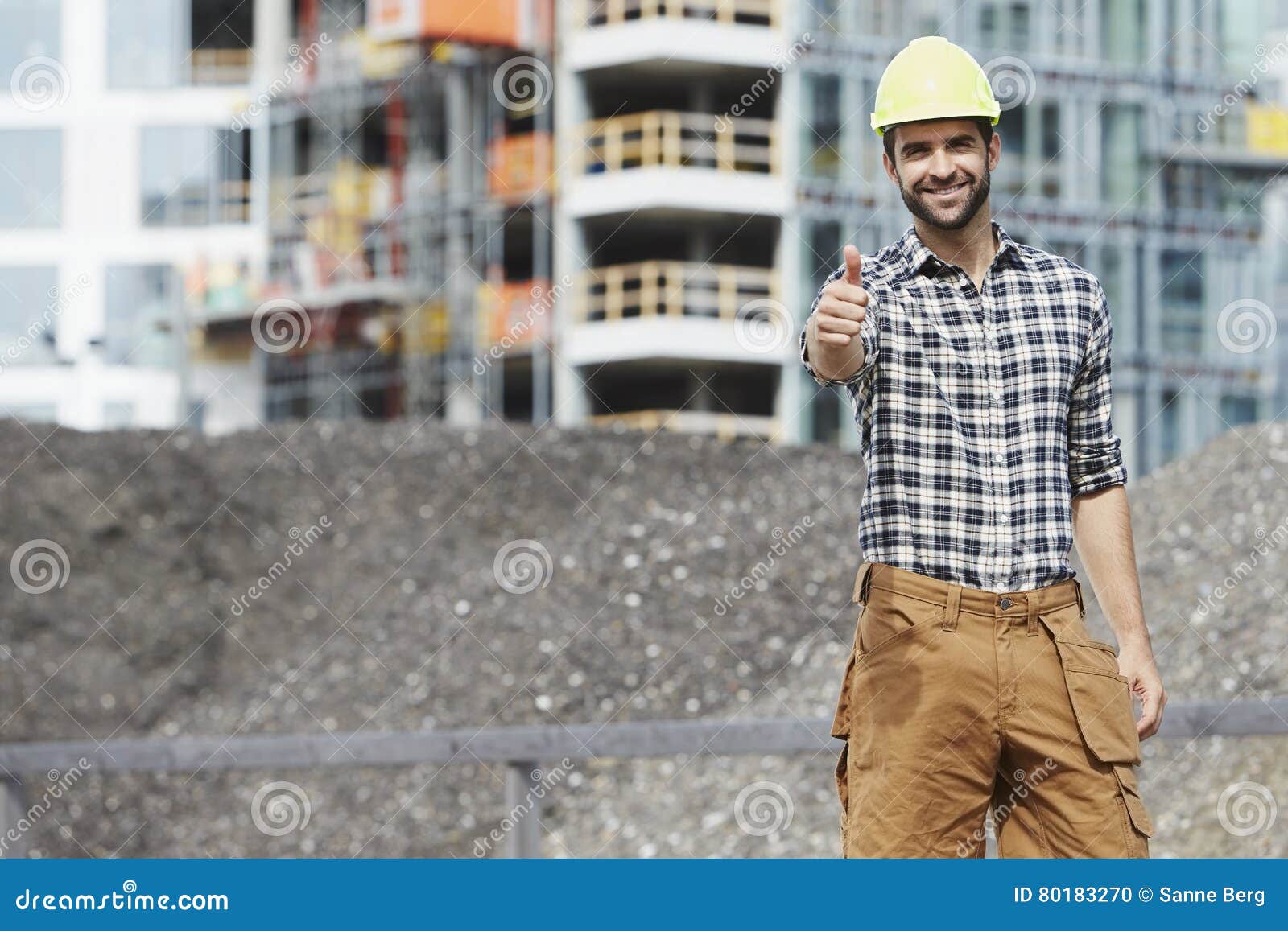 Thumbs Up Construction Worker Stock Photo - Image of fashion, scene ...