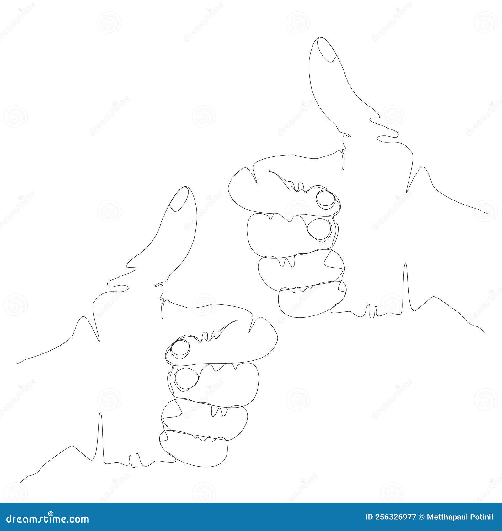 Thumbs Up Contour Line Art Hand Drawing Continuous Stock Illustration ...