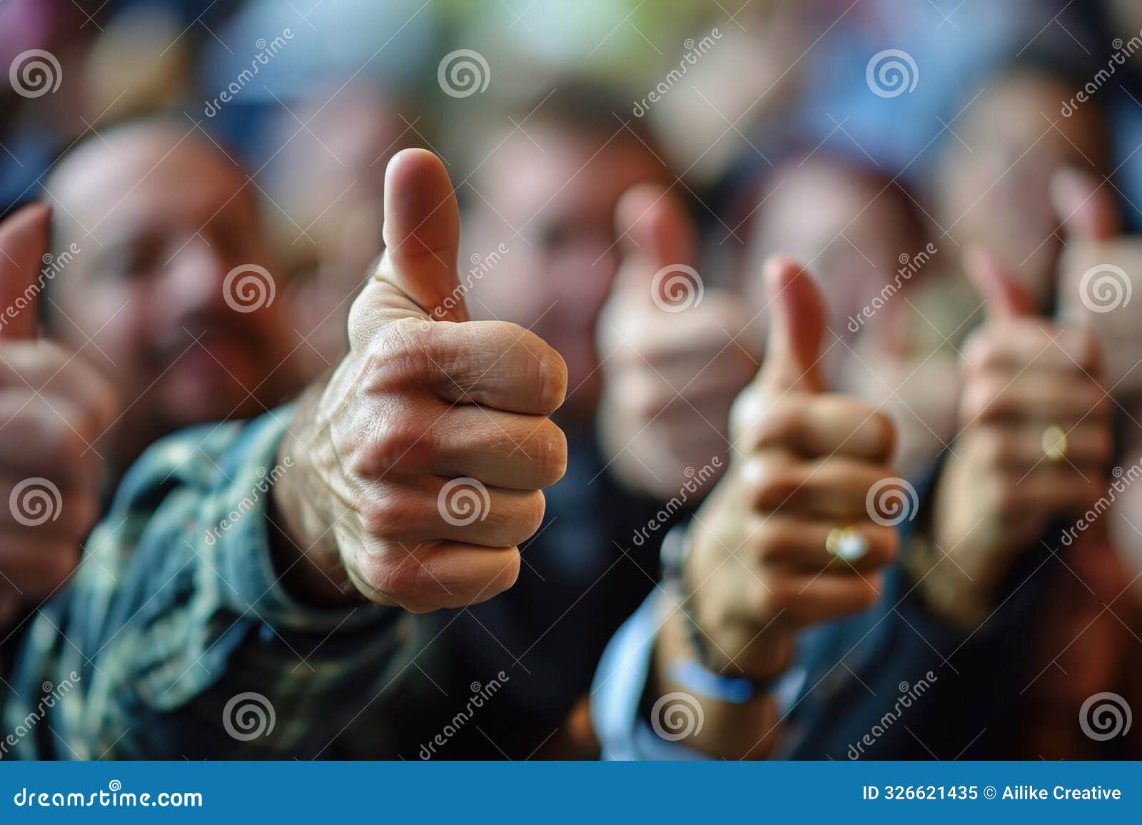 Thumbs Up. Crowd Shows Approval and Support Stock Illustration ...
