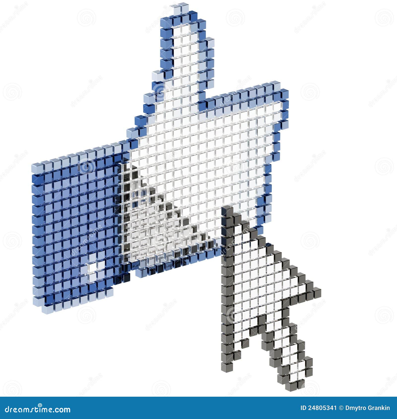 Thumbs up with cursor stock illustration. Illustration of button - 24805341