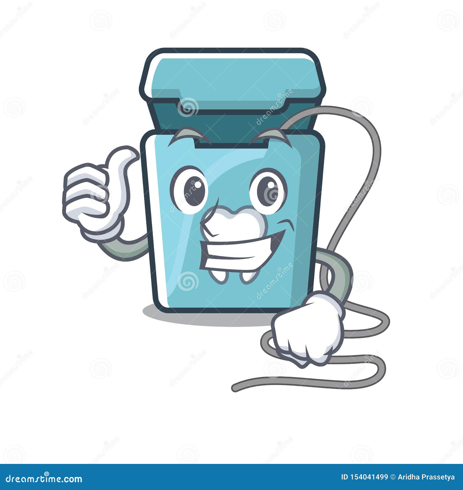 Thumbs Up Dental Floss in the Cartoon Shape Stock Vector - Illustration ...