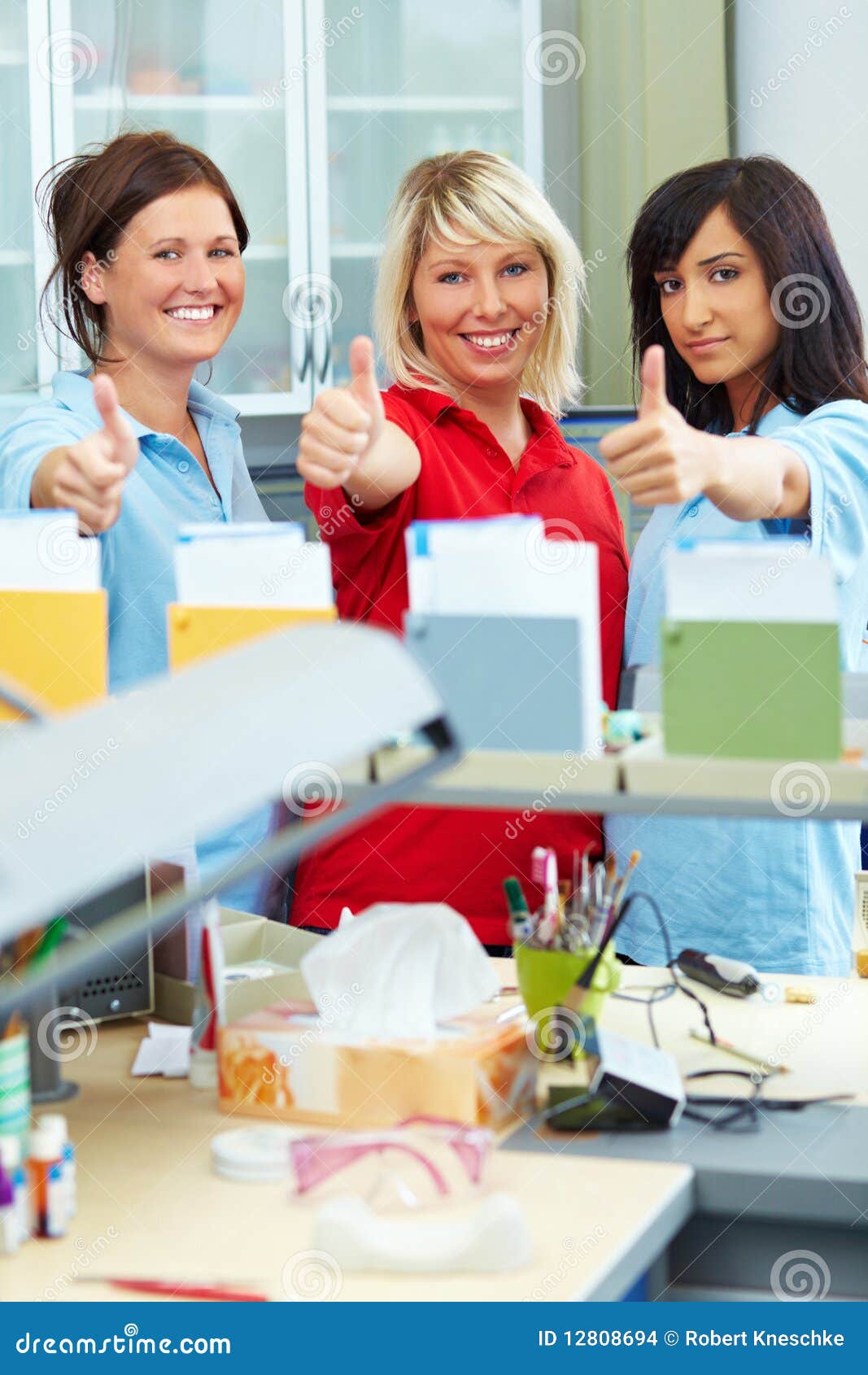 Thumbs Up in Dental Laboratory Stock Photo - Image of performance ...