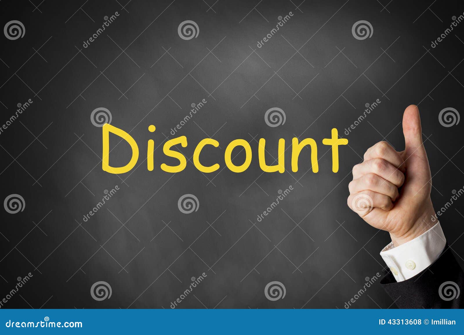 Thumbs Up Discount Chalkboard Stock Photo - Image of capital, bank ...