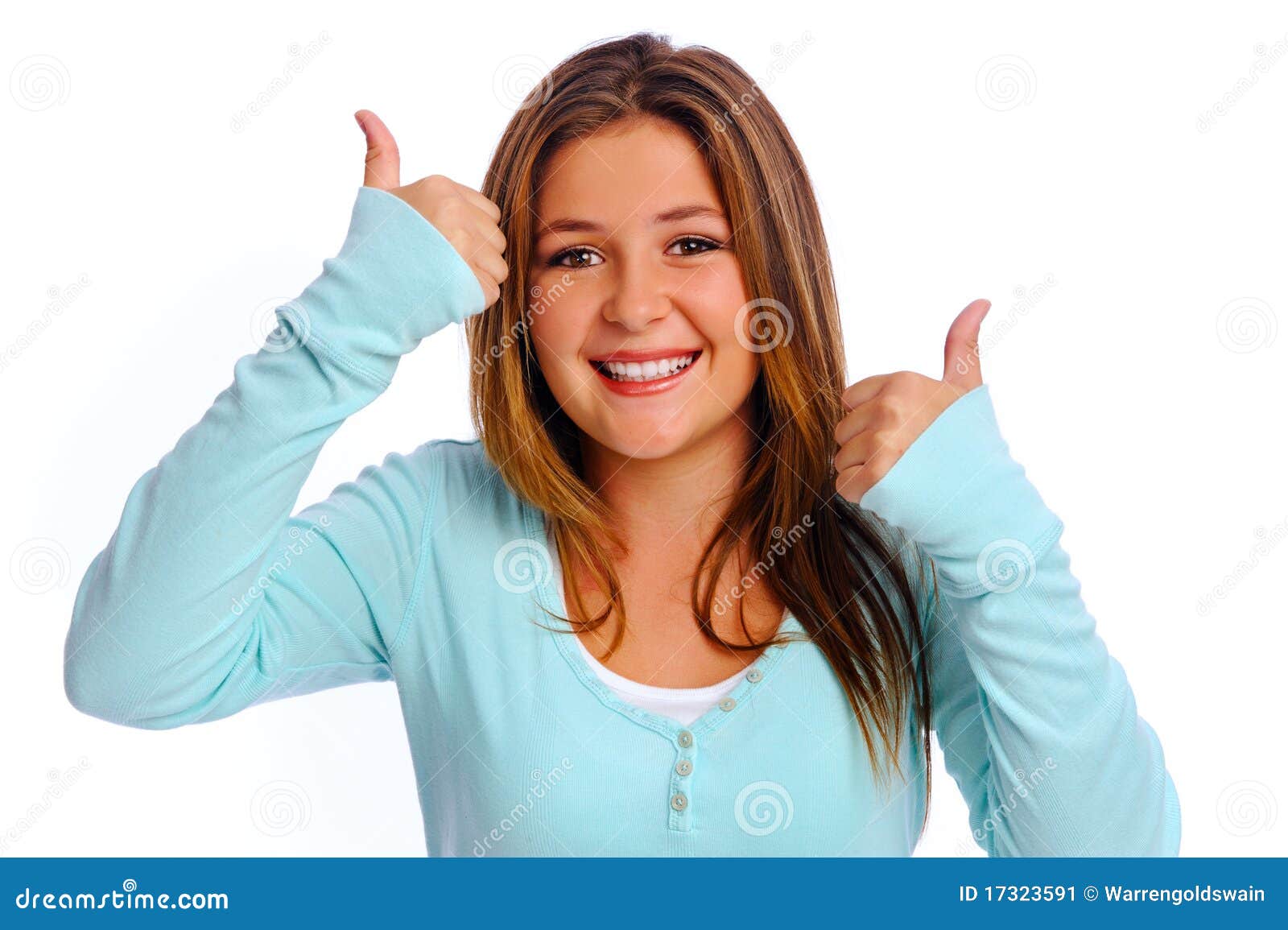 Thumbs up girl stock image. Image of girl, female, young - 17323591