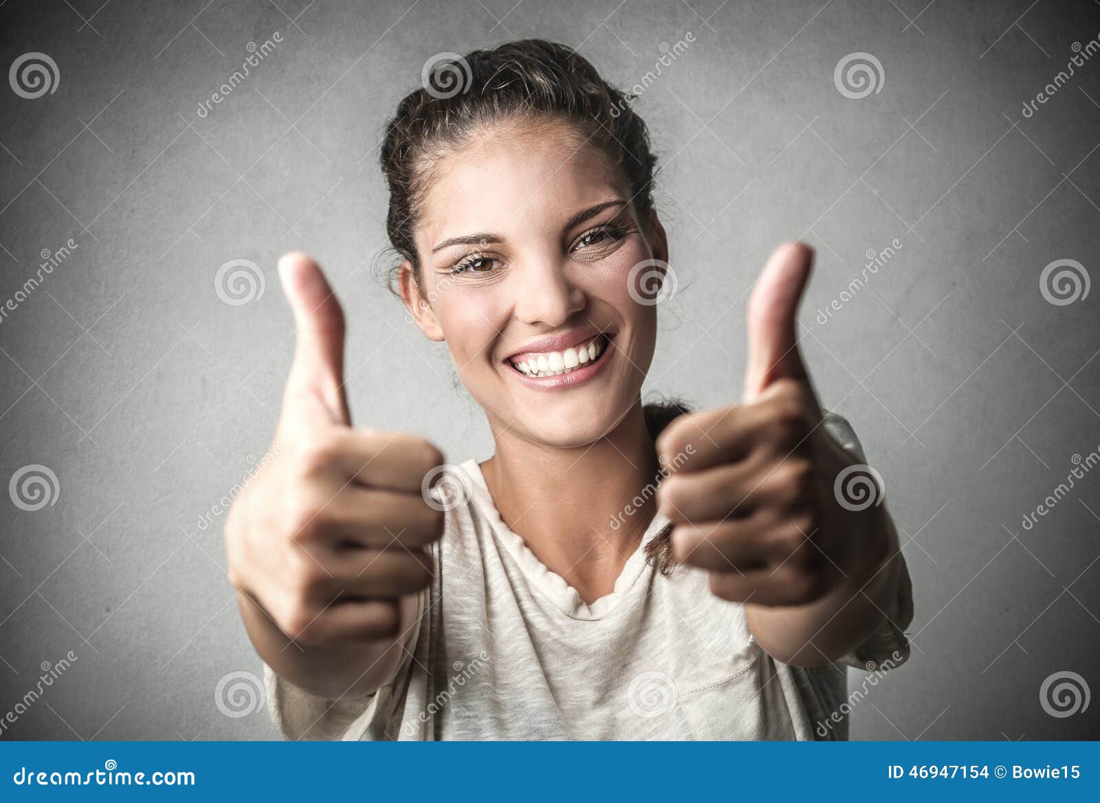 Thumbs up stock photo. Image of girl, teen, alright, pretty - 46947154