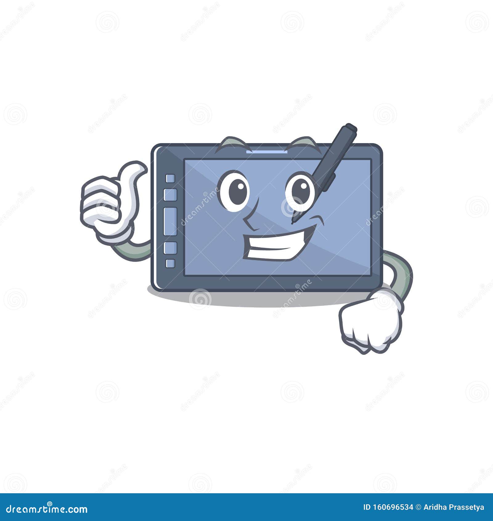 Thumbs Up Graphic Tablet Character with Shape Mascot Stock Vector ...