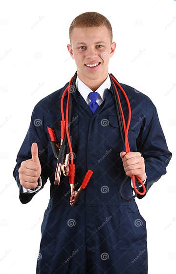 Thumbs up guy with cables stock image. Image of industry - 24042439