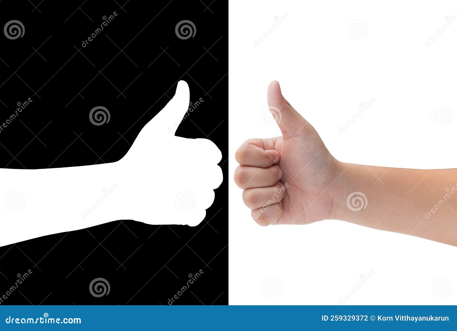 Thumbs Up Hand on White with Shadow Alpha Channel Stock Photo - Image ...