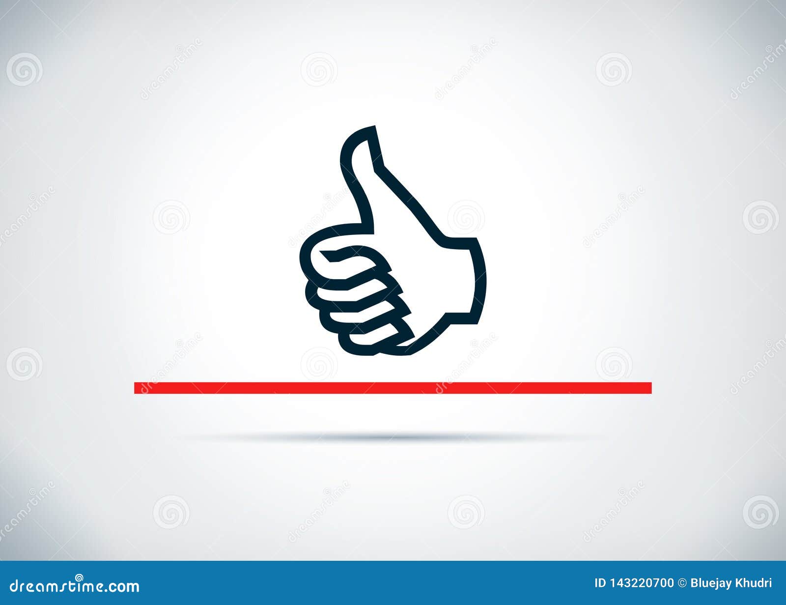 Thumbs Up Icon Abstract Flat Background Design Illustration Stock ...