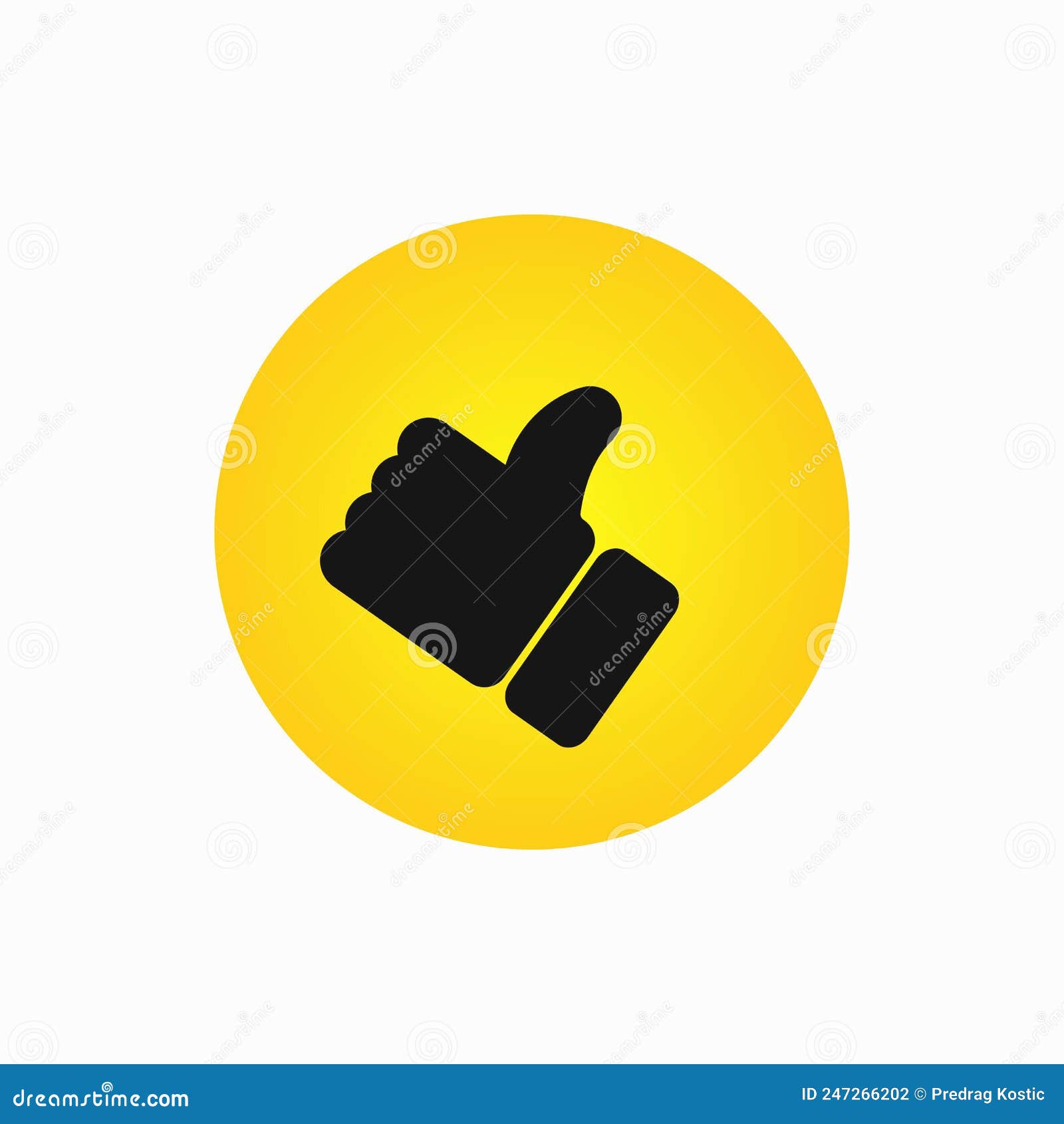 Thumbs up icon button stock illustration. Illustration of label - 247266202