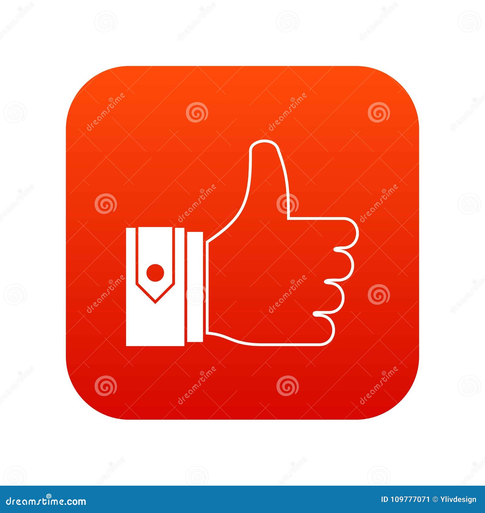 Thumbs up icon digital red stock vector. Illustration of community ...